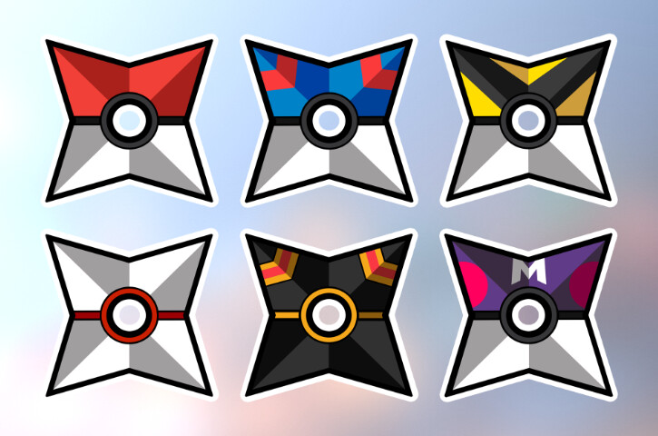 ArtStation - pokeball shuriken sticker designs