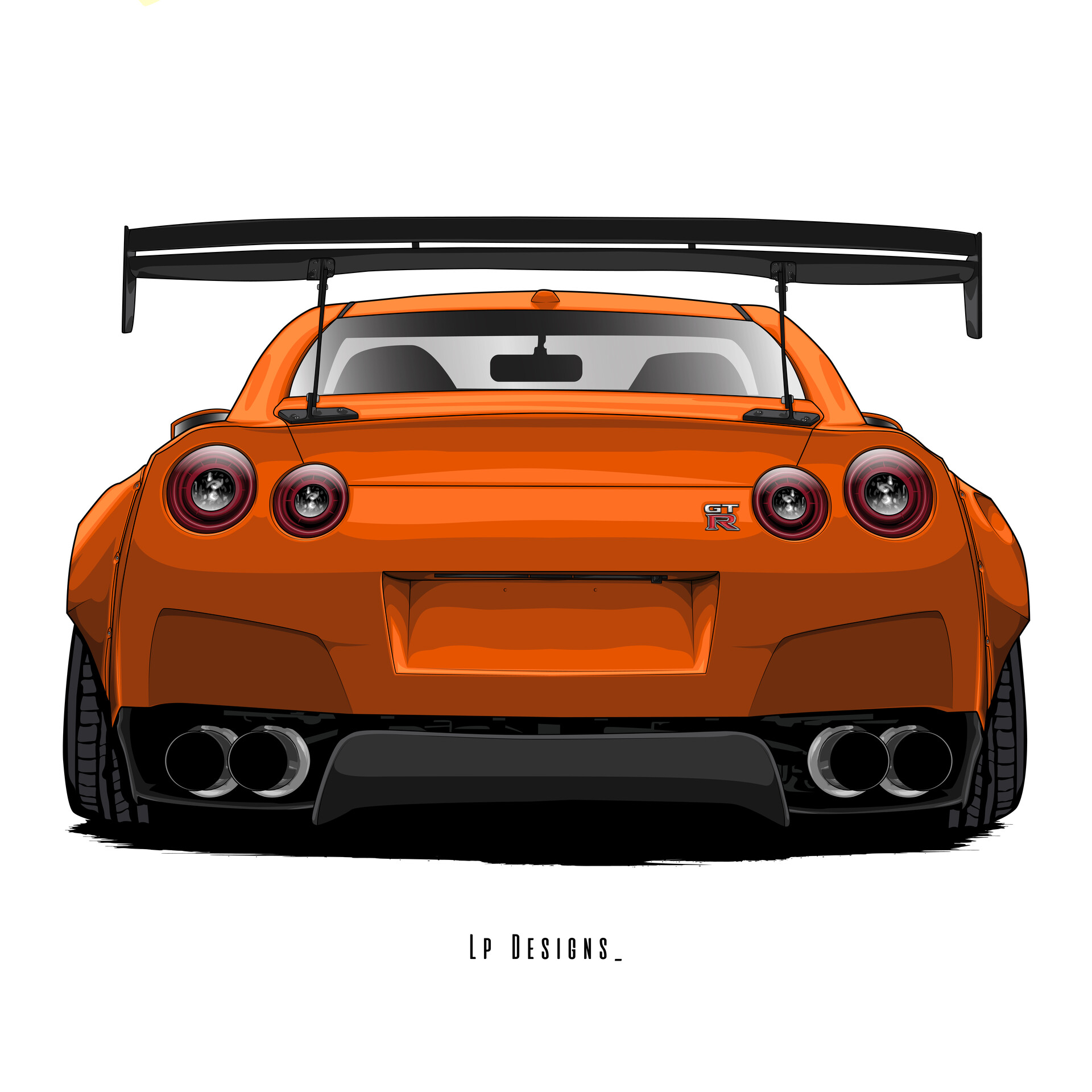 how to draw gtr car