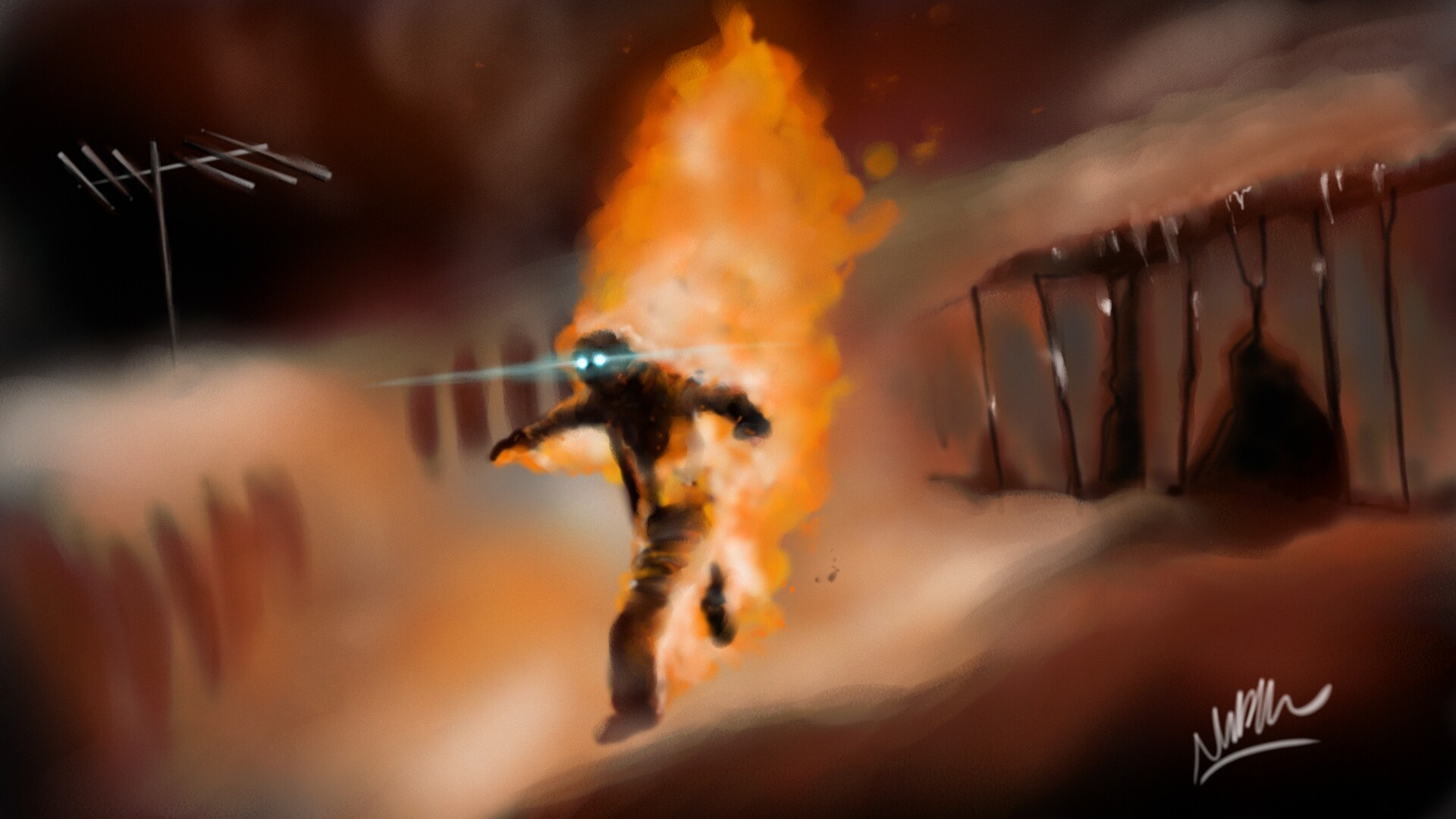 ArtStation - Man on fire