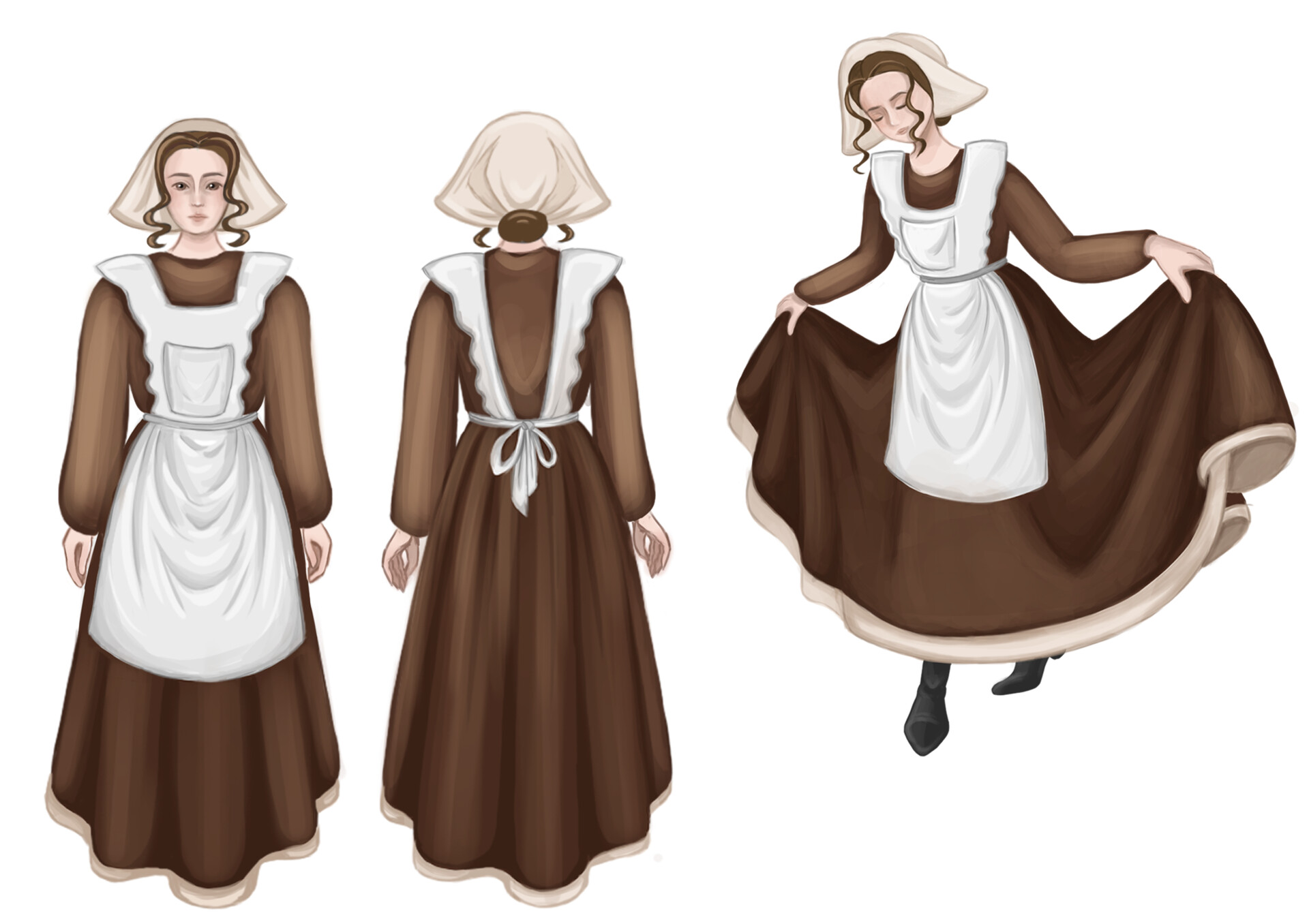 ArtStation - 18th century servants costume