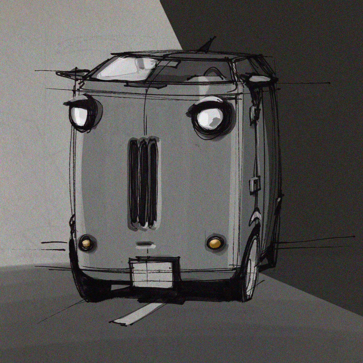 ArtStation - Grey Sinister Minivan