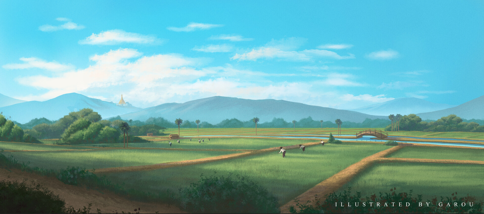 ArtStation - Village field landscape