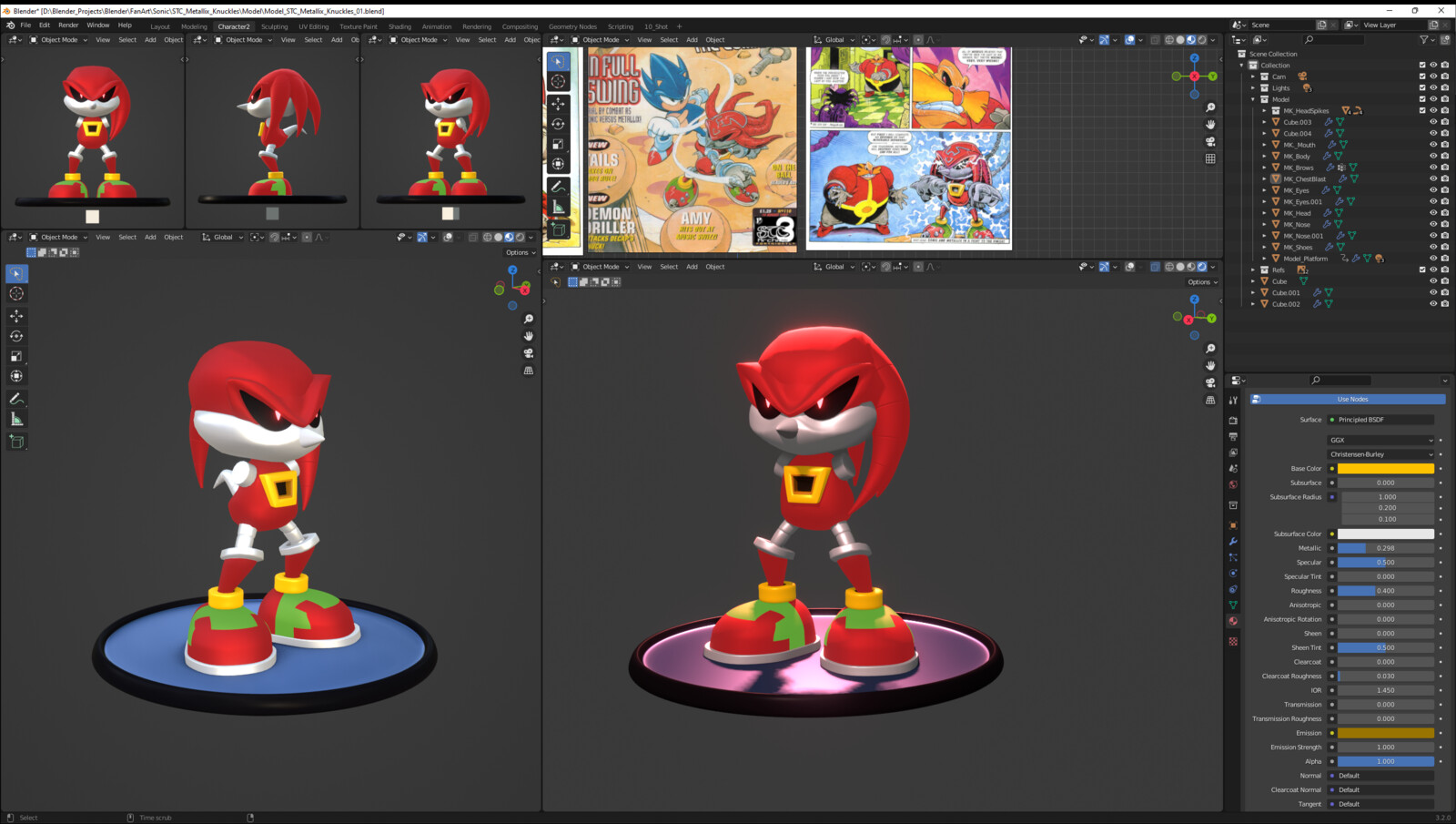 Krishna Sachanandani - Fanart Metallix Knuckles Model