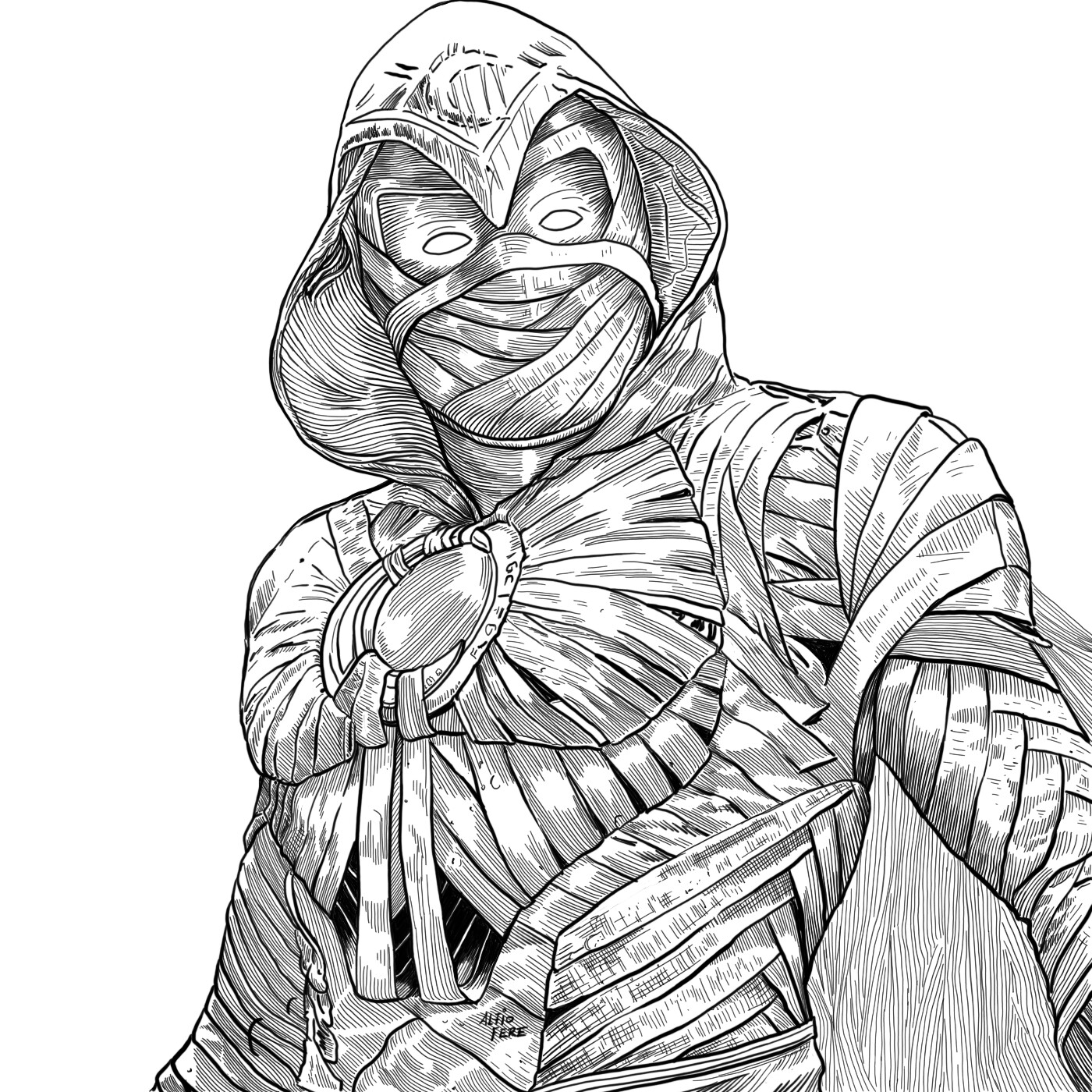 how to draw moon knight marvel