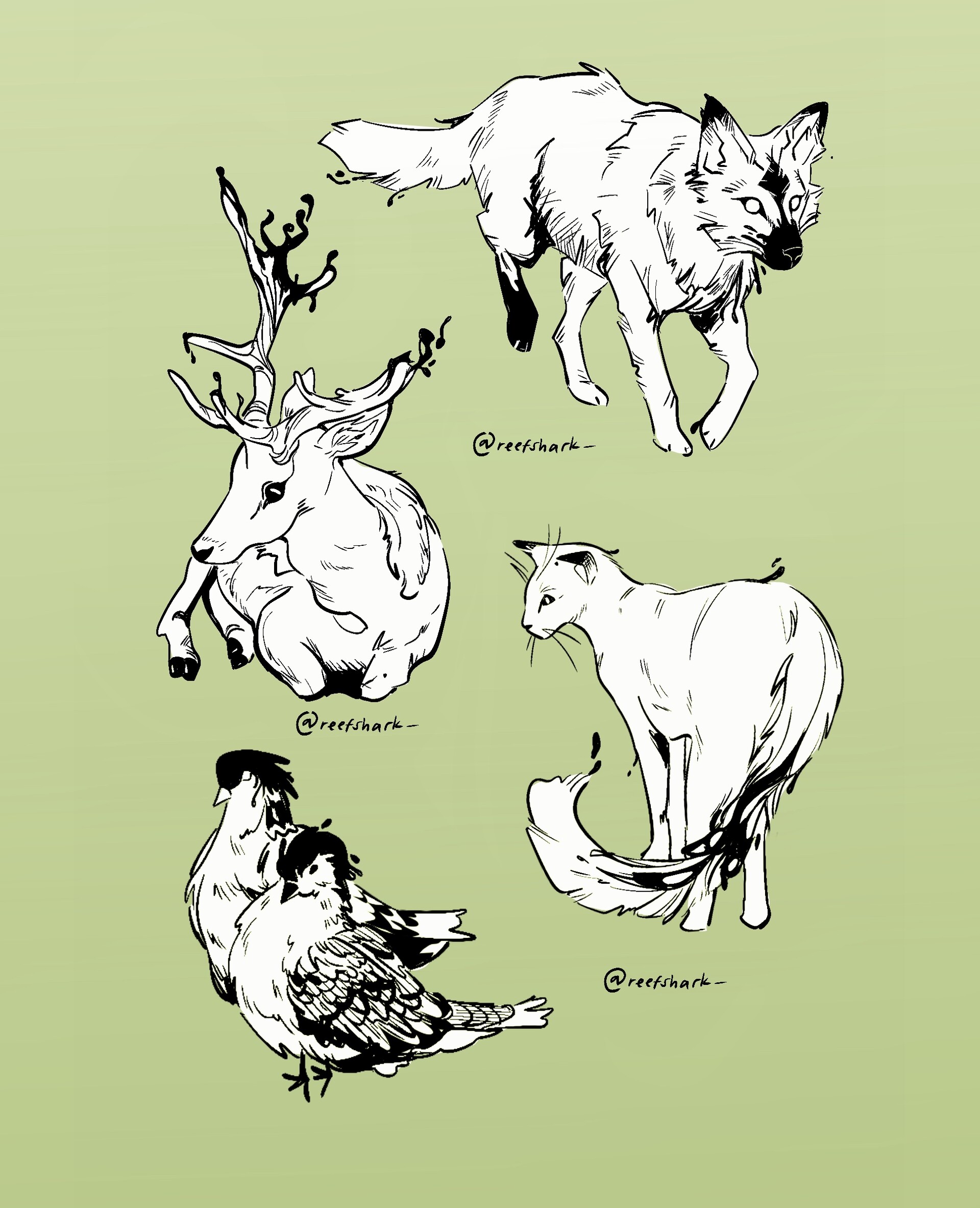 ArtStation - Inkblot creatures