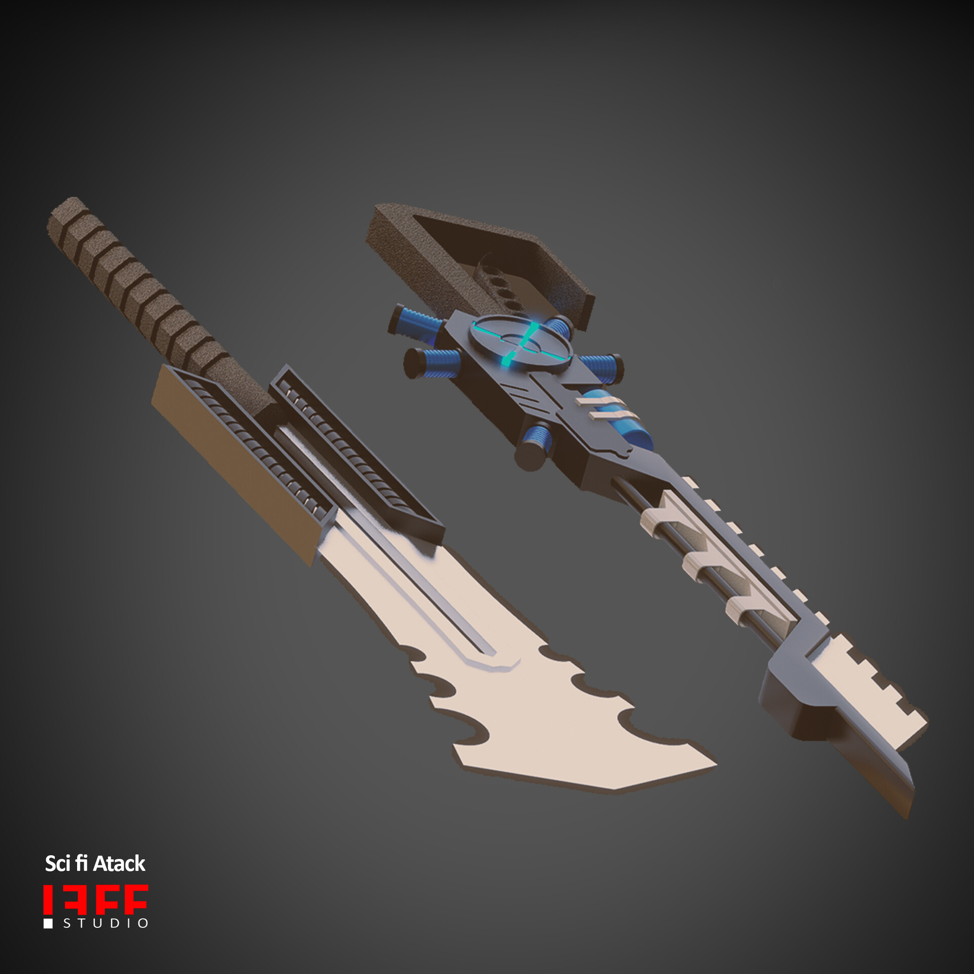 ArtStation - 30+ SCI FI ATTACK (SCI FI CYBERPUNK SWORD BASEMESHES) VOL 20