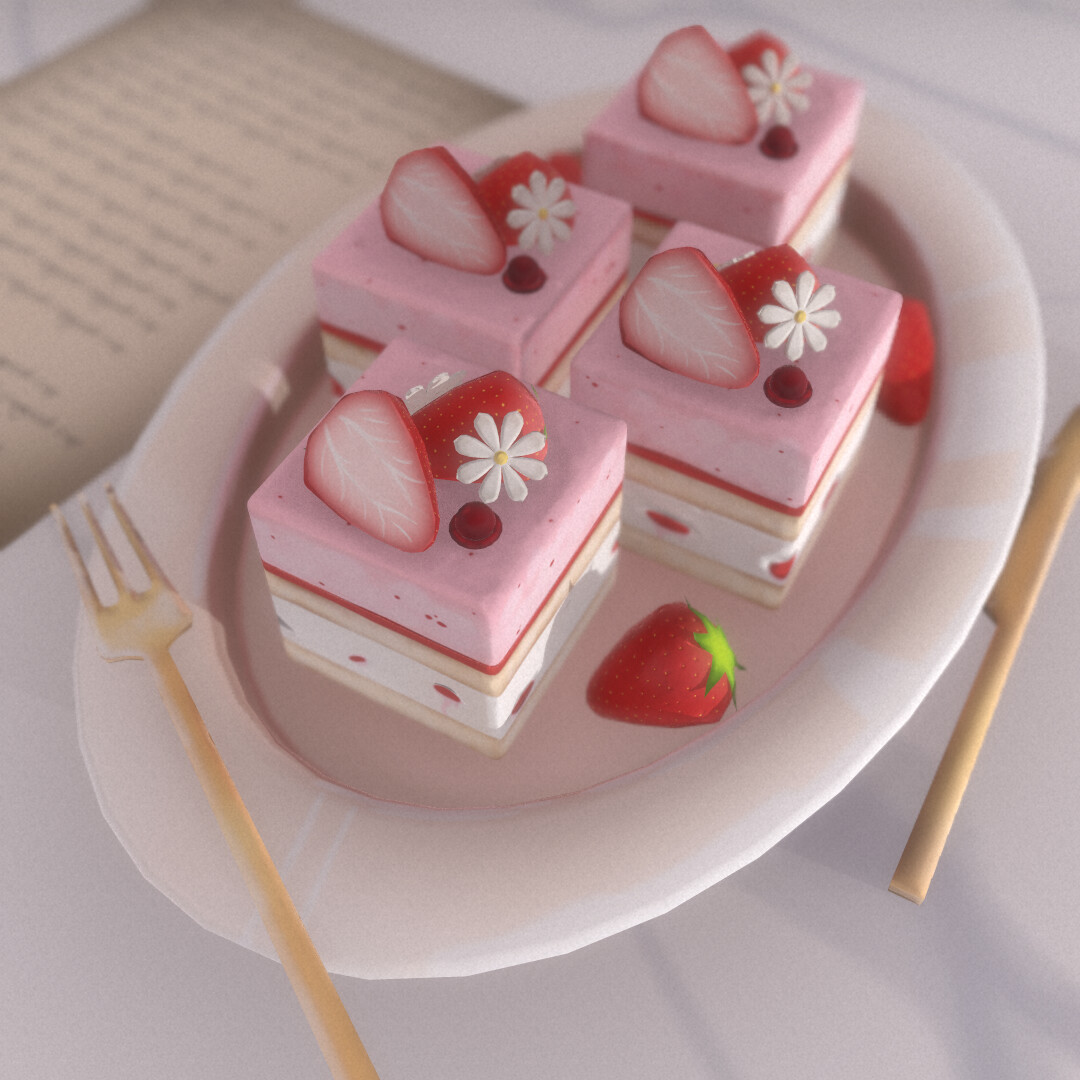 ArtStation - Cheese Cake - Hand Painting