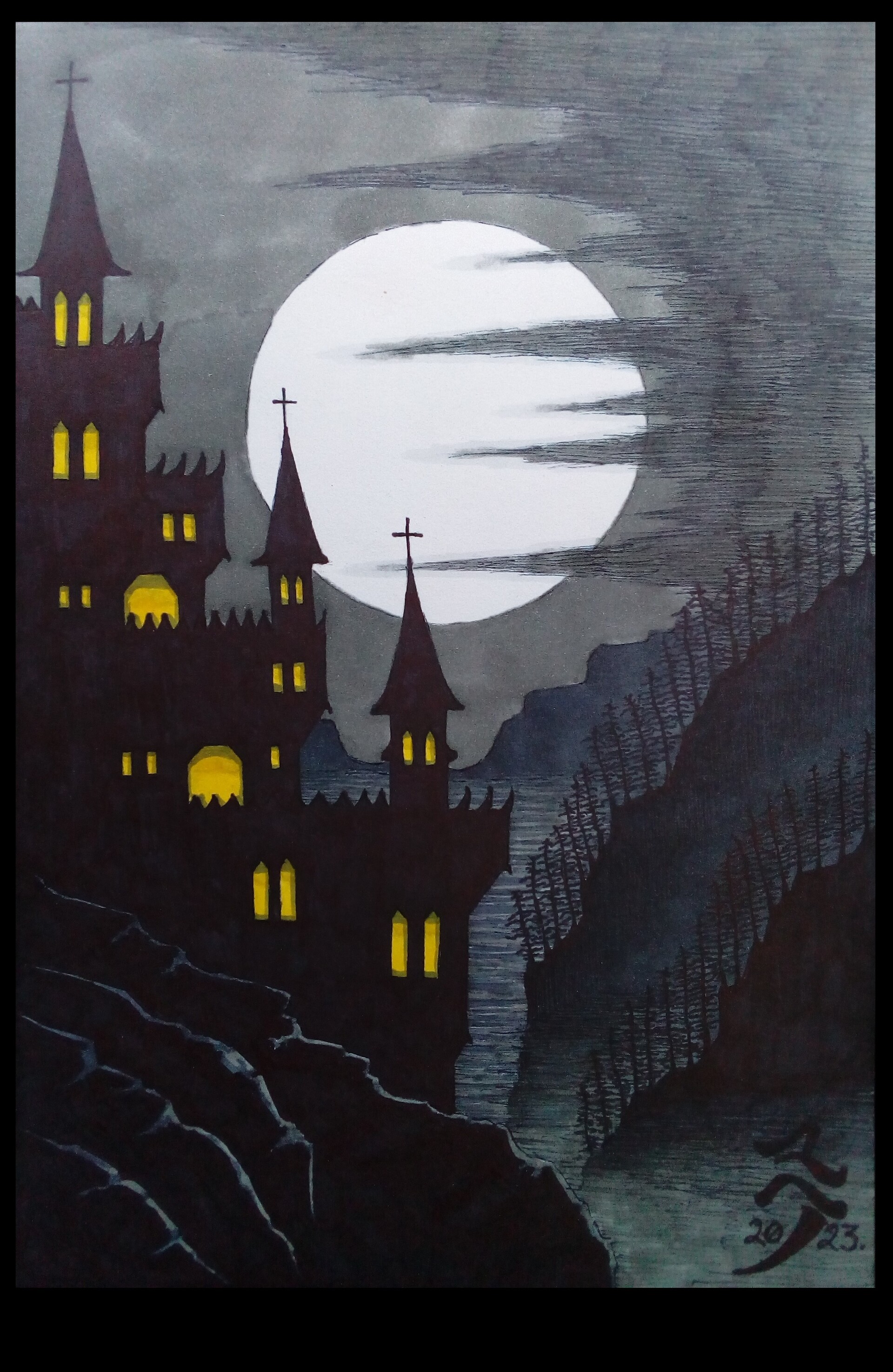 ArtStation - 'The Castle and the Midnight Moon'🕍🌫🌕