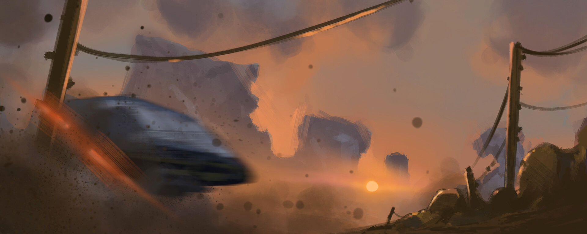 ArtStation - Sunset ride sketch