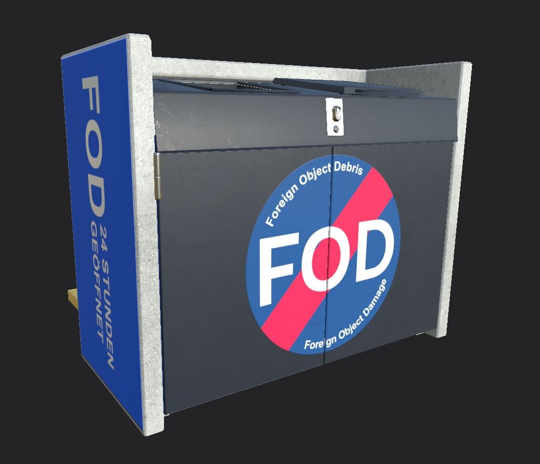 ArtStation - Game ready asset - airport FOD bin