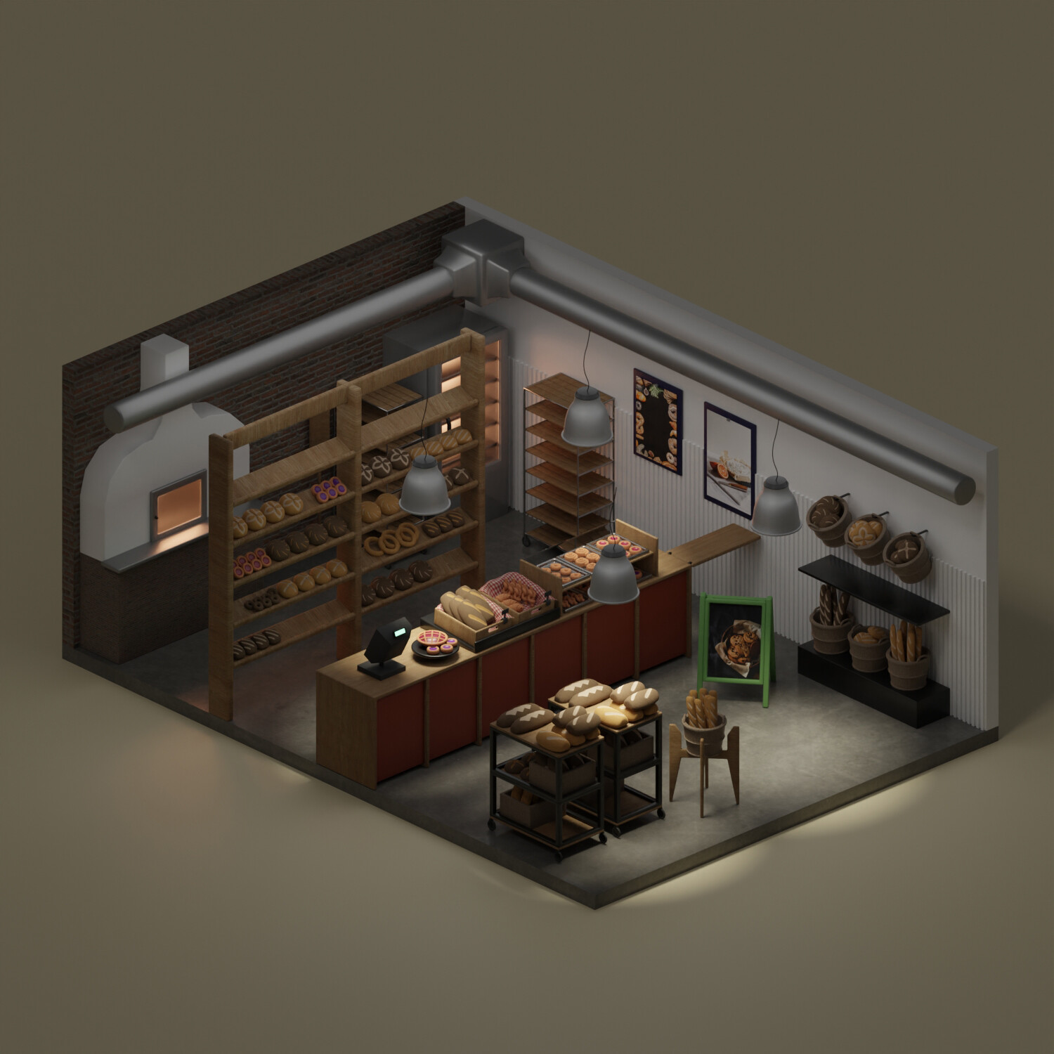 Emin Canbaz - Axonometric Bakery