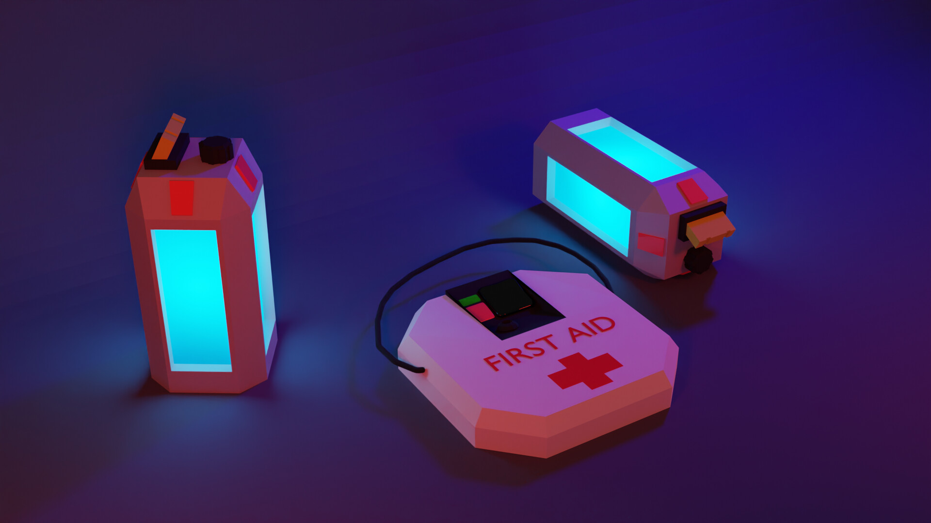 ArtStation - Low Poly Half-Life Medkit, Armor Battery, Heal and Armor