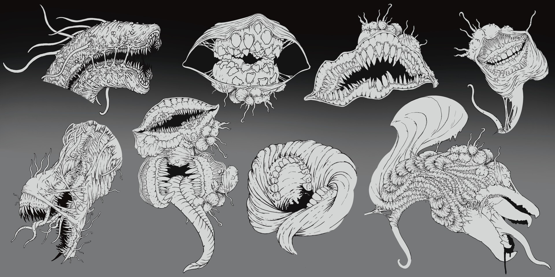 ArtStation - Design Iterations: Mouths and Worms