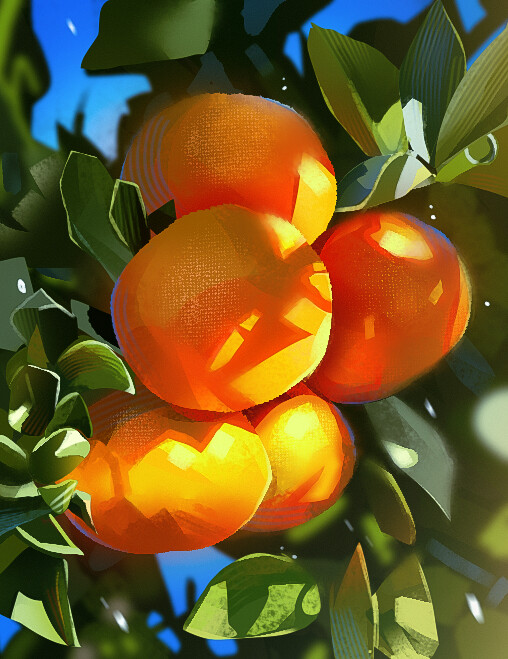 ArtStation - PLEIN AIRPRIL DAY 6 STUDY - ORANGES