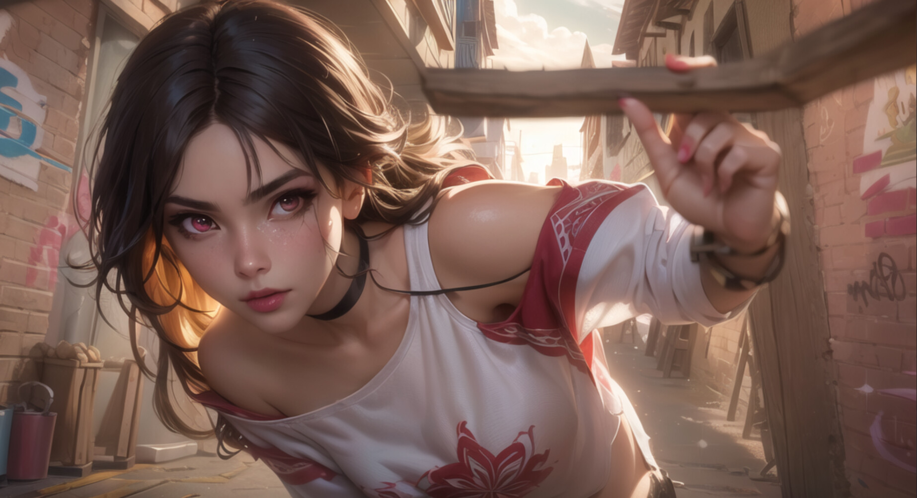 ArtStation - brown hair girl