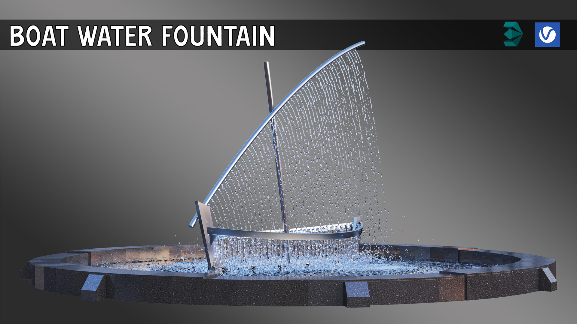 ArtStation - Boat Water Fountain