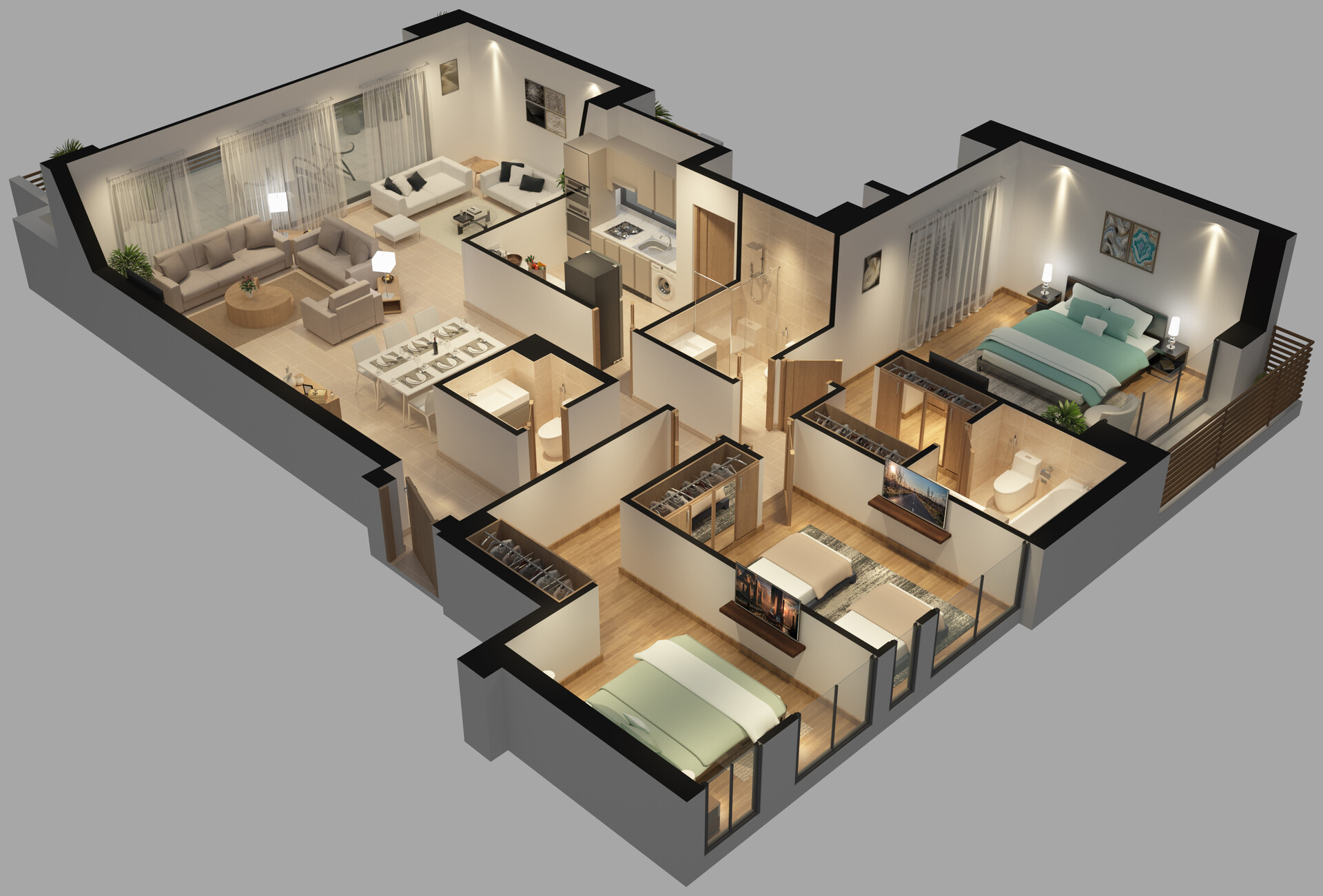 ArtStation - 3D Floor Plan for a Apartment