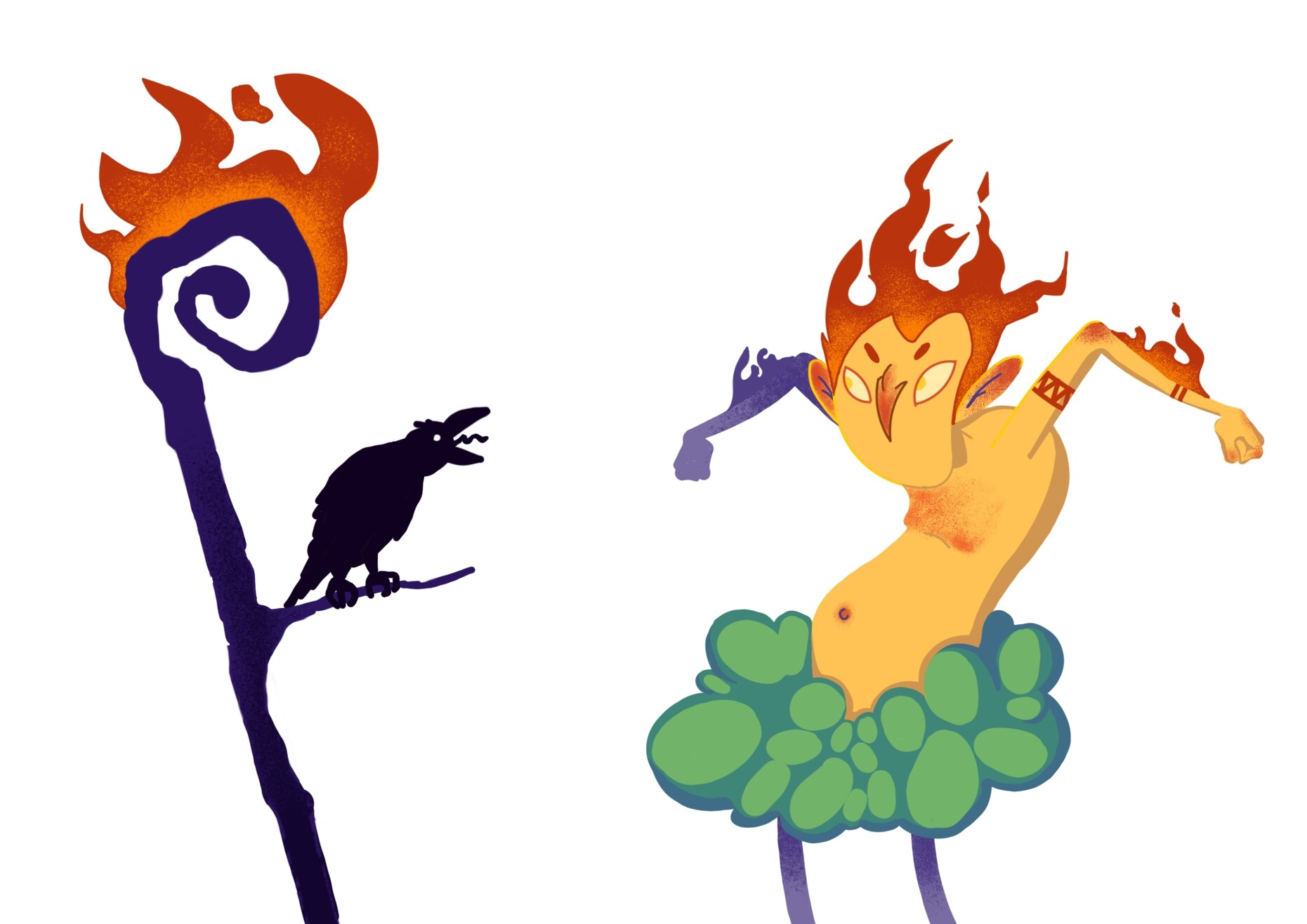 ArtStation - brazilian folklore illustration - the curupira