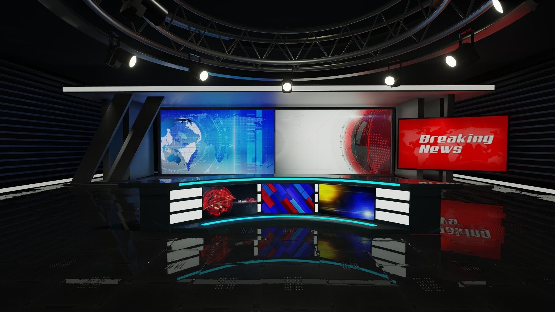 ArtStation - Demo Virtual news Channel Set Black