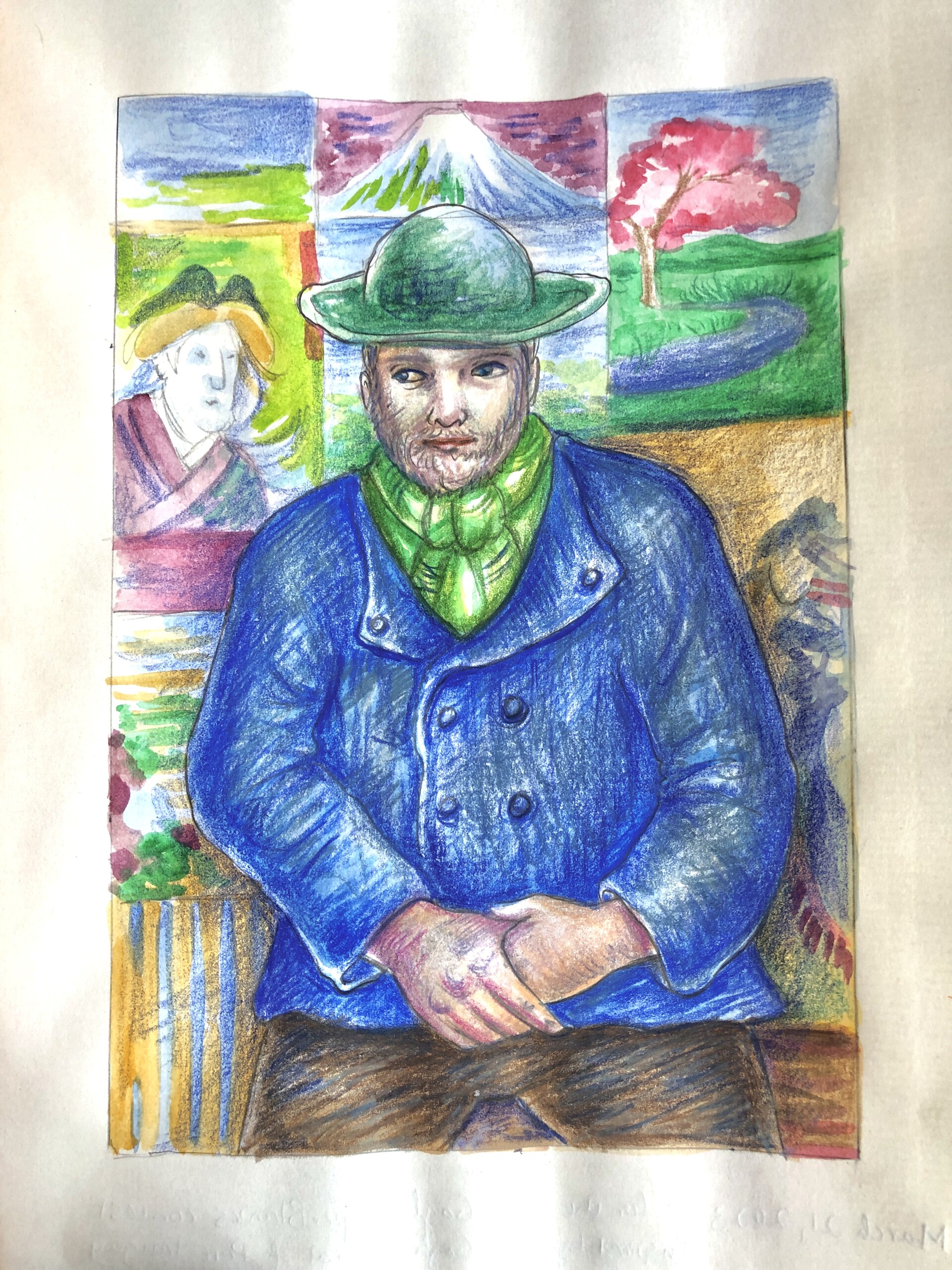 ArtStation - Van Gogh's "Portrait of Père Tanguy" in my style