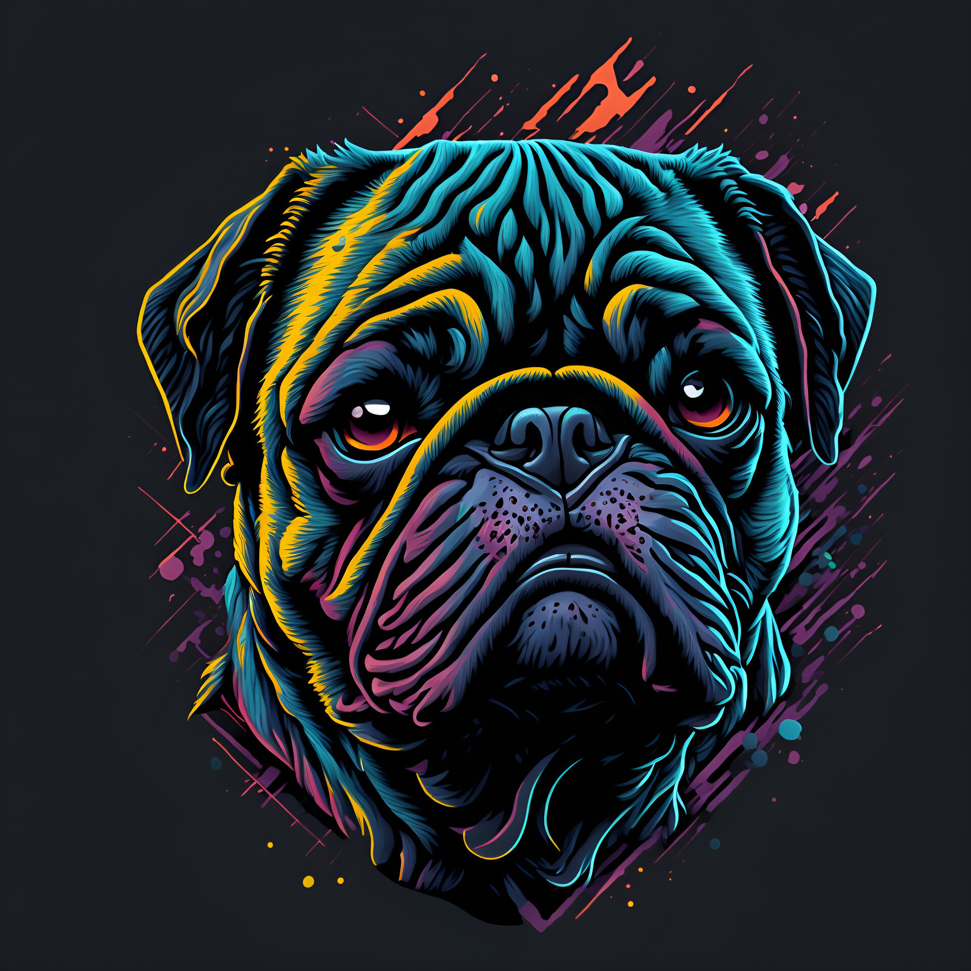 ArtStation - Pug dog Vector Art