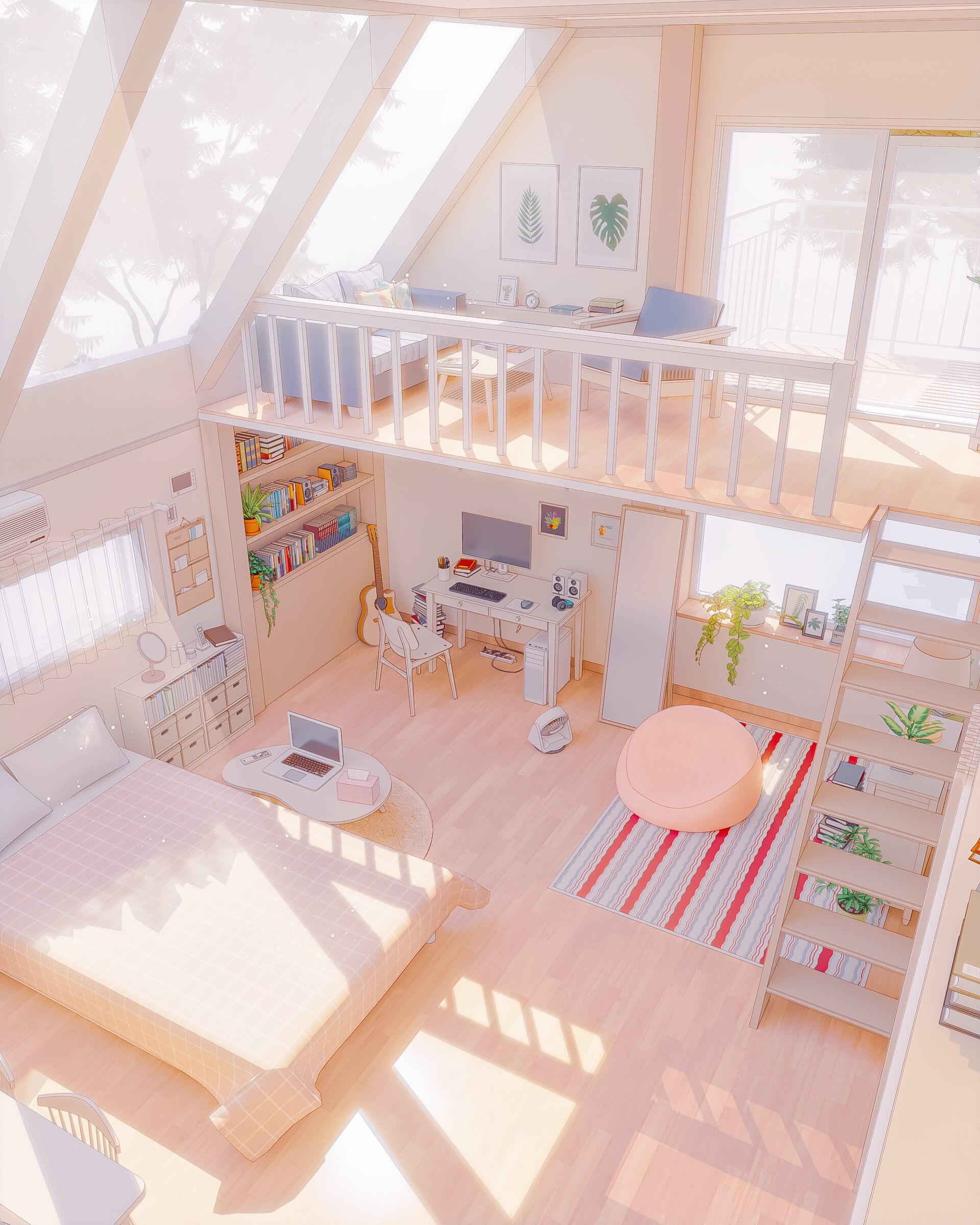 ArtStation - Live in a cozy dreamy loft 🍃