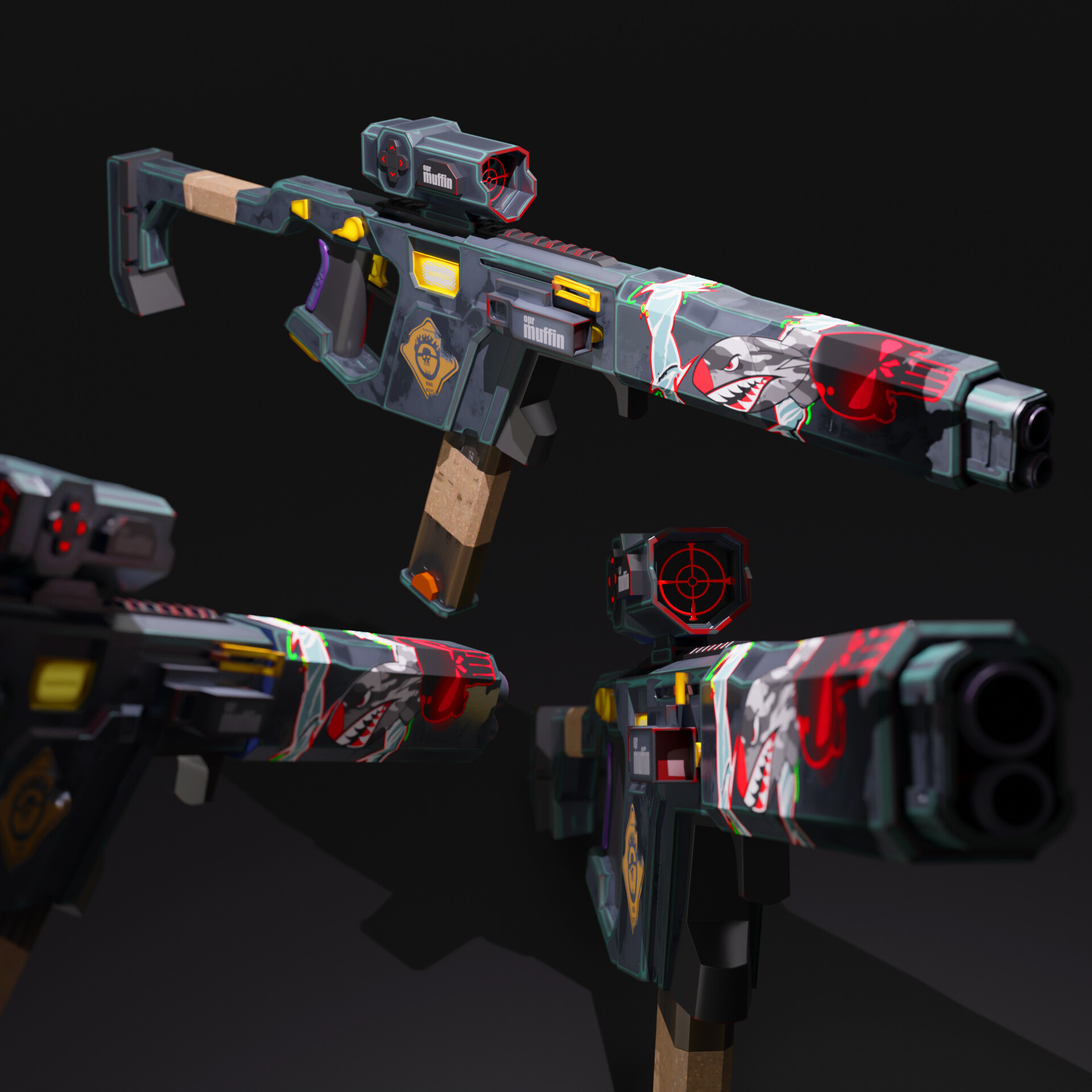 ArtStation - 3D Low poly Stylized gun