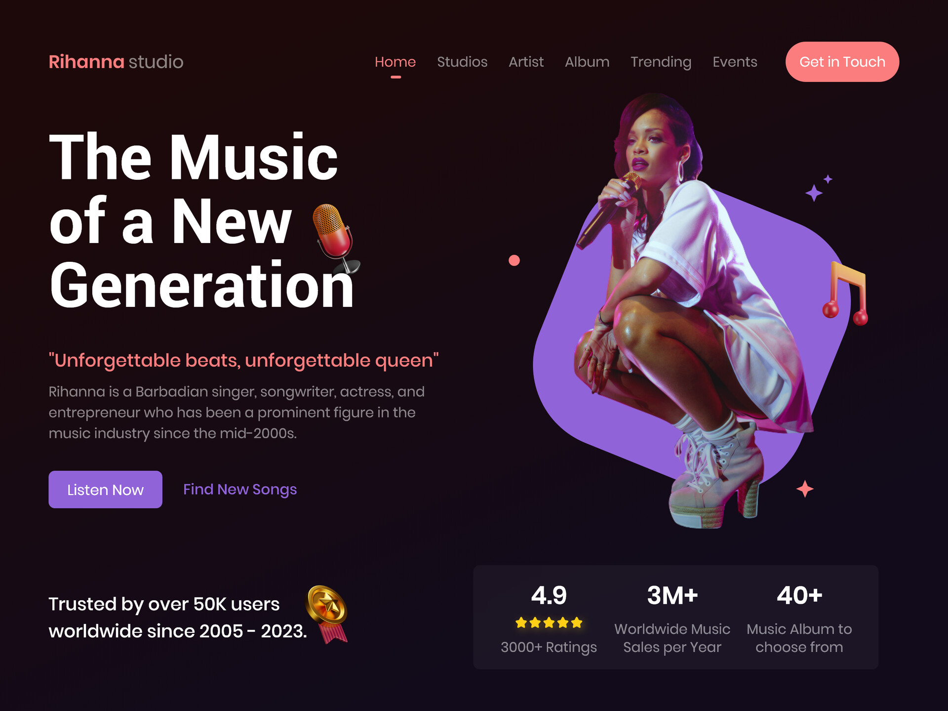 ArtStation - Rihanna Website Design