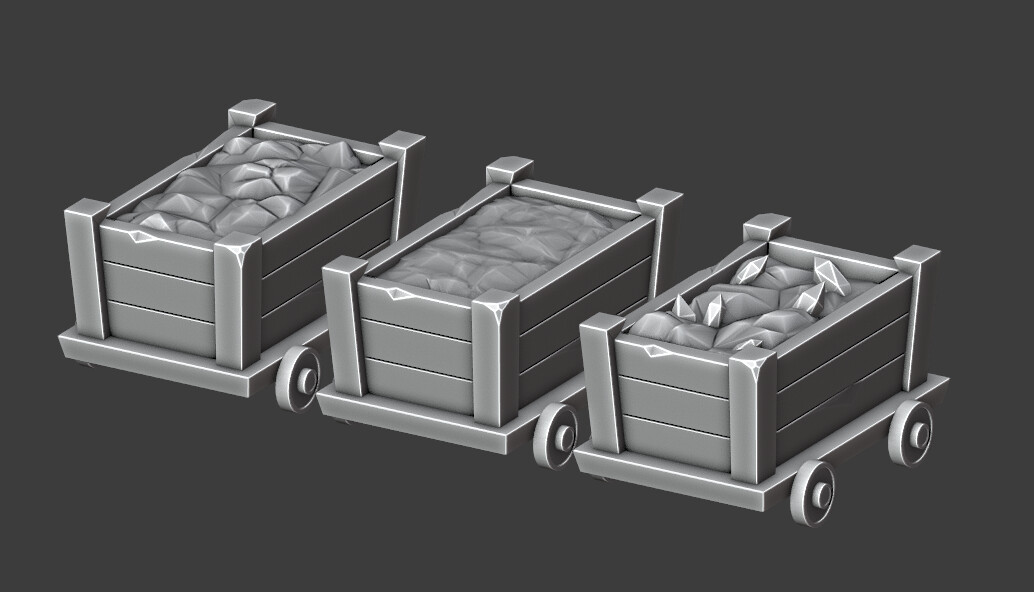 ArtStation - Dirt & Crystal Minecarts