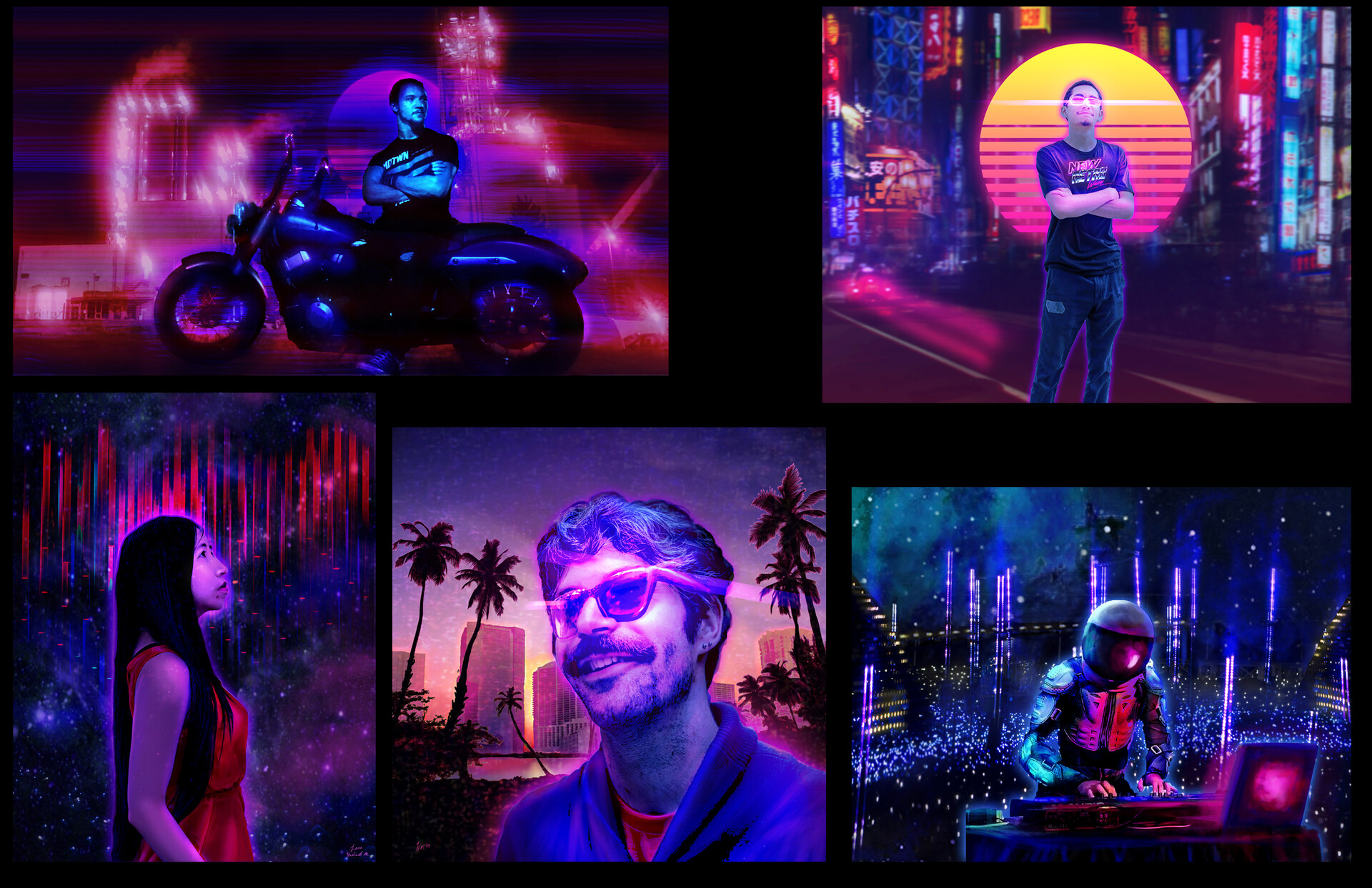 ArtStation - Synthwave photomanipulation portraits