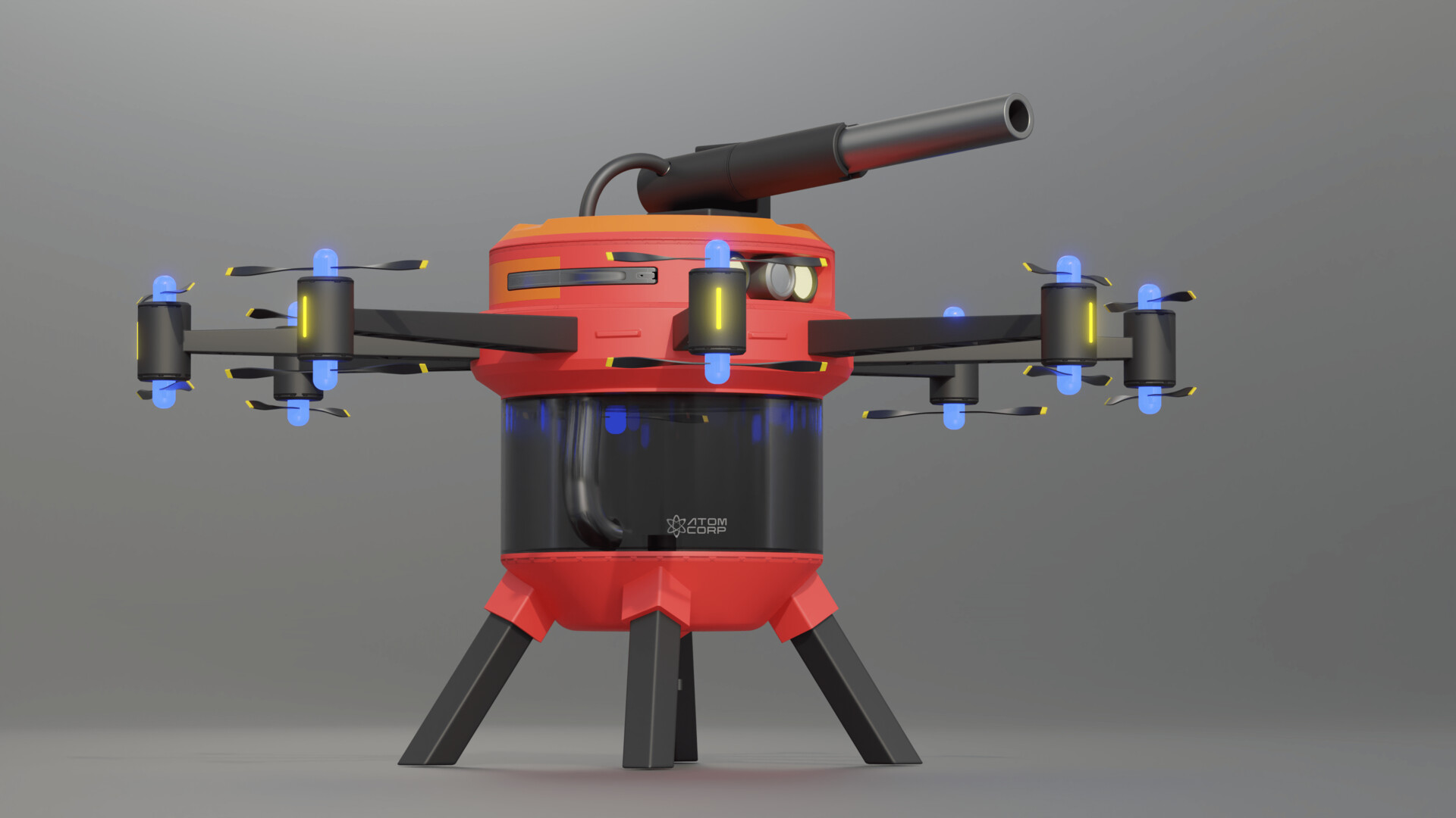 ArtStation - Sci fi huge quadcopter firefighter