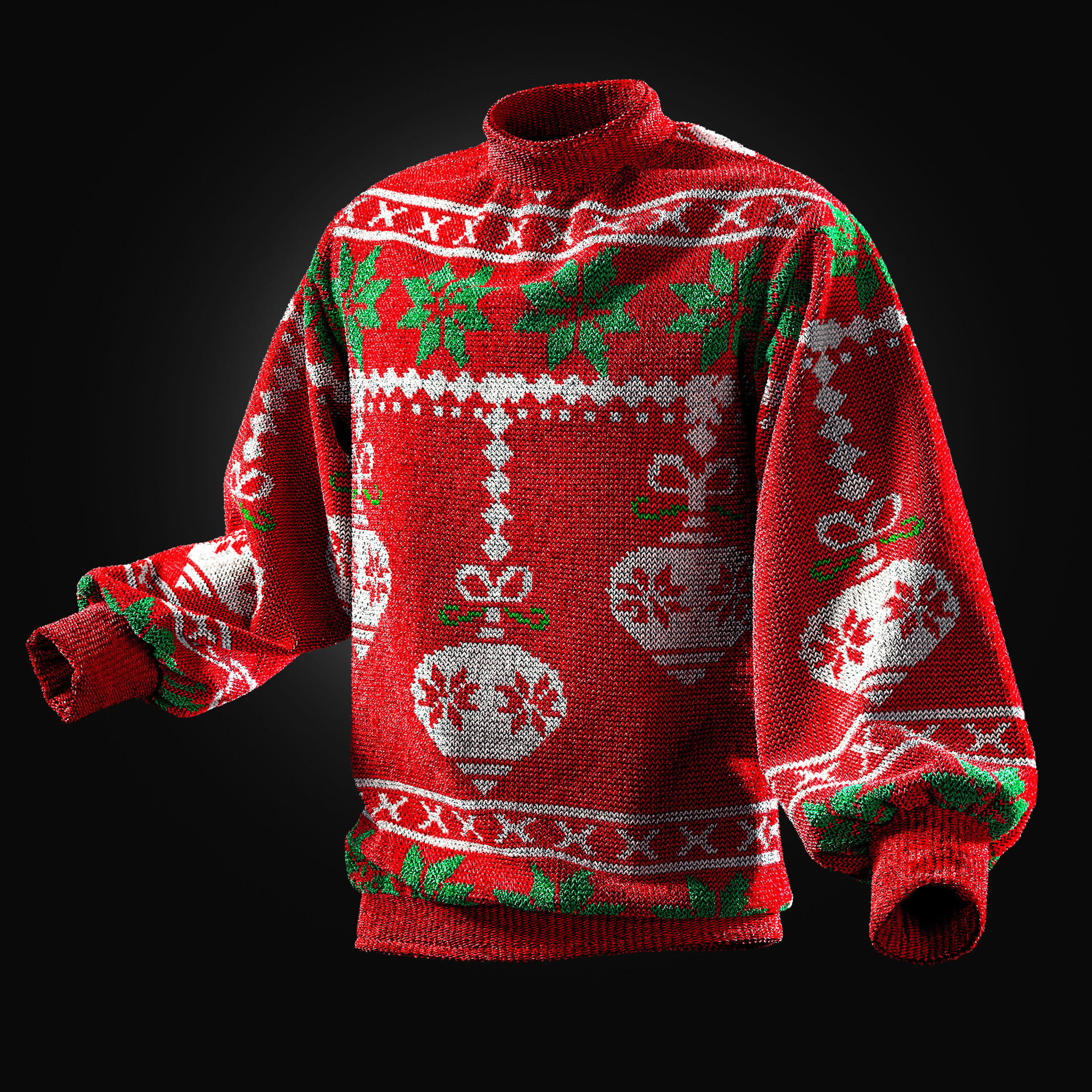ArtStation - Christmas knitted fabric