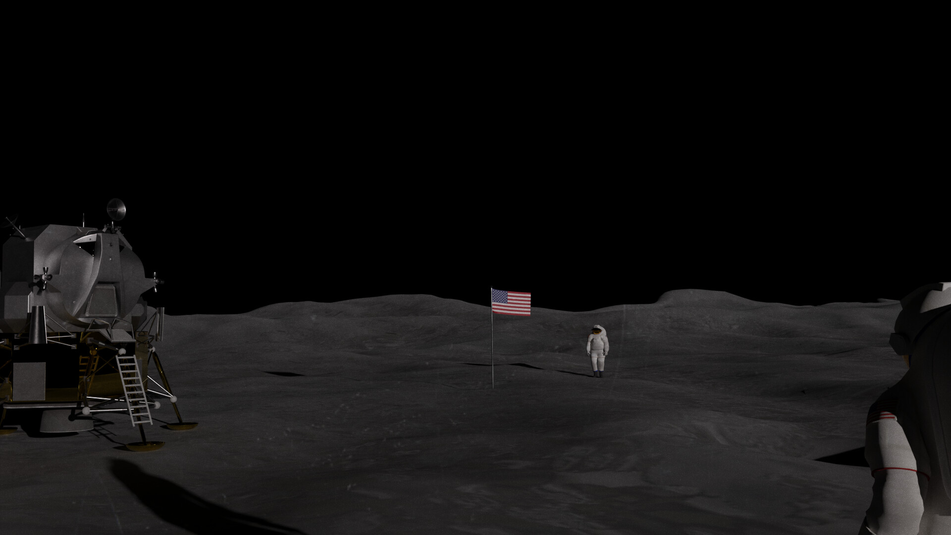 ArtStation - A Render of a lunar space landing