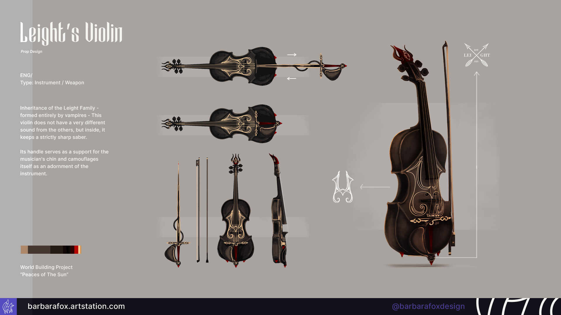 Bárbara Di Bernardi - Prop Design - Violin Weapon