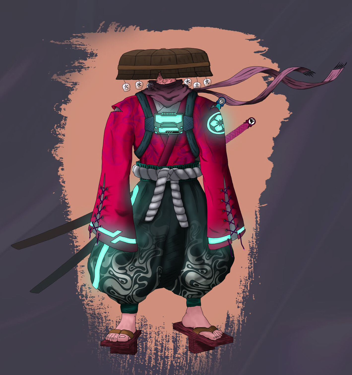 ArtStation - Y1 2D Character Design - Time Displaced Samurai