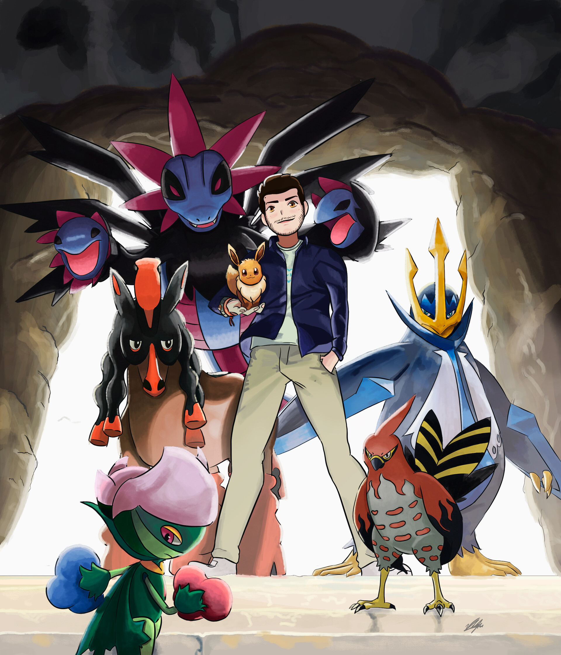 ArtStation - Pokemon trainer comission