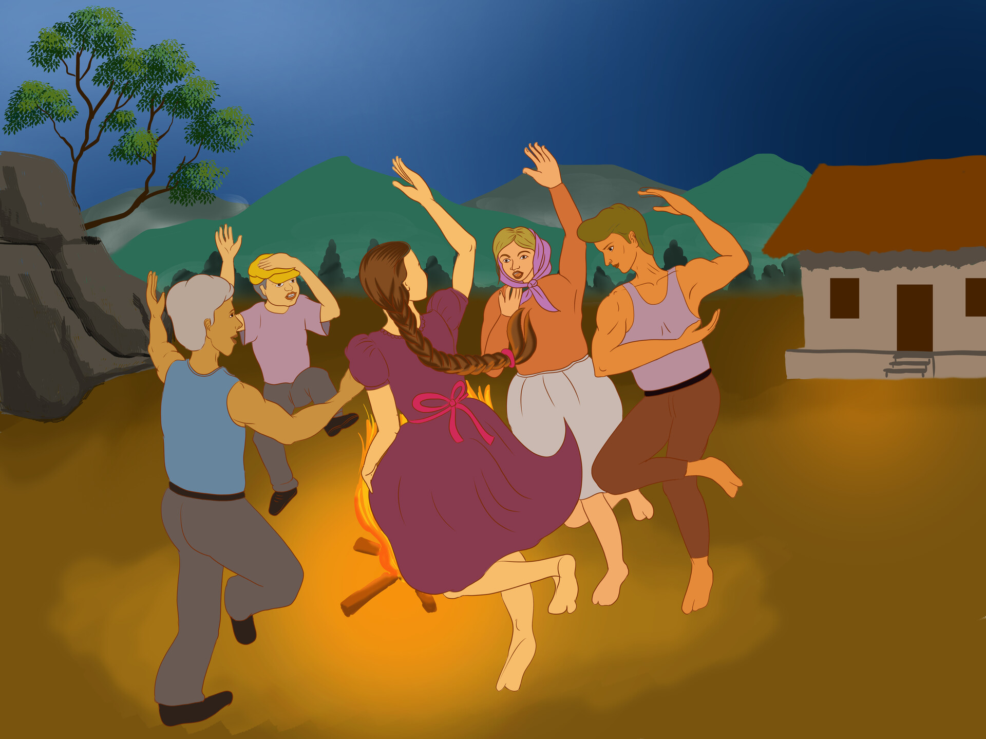 ArtStation - Sketch; people celebrating