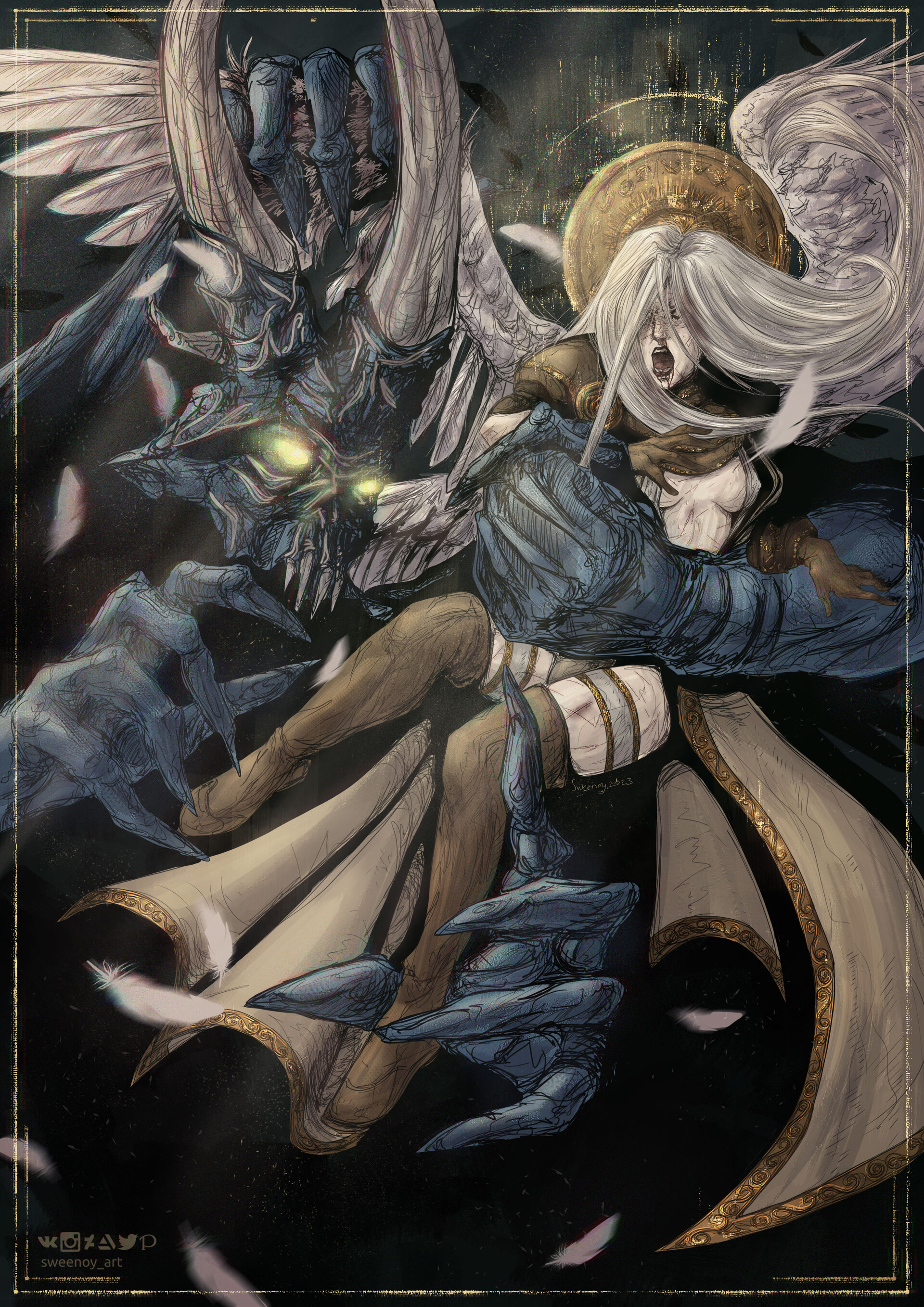 ArtStation - Ashkael attacks Archangel