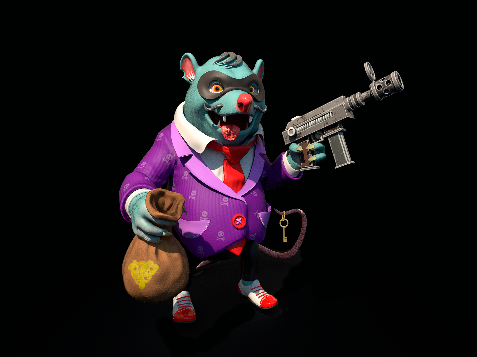 ArtStation - Rat mafia boss gangster robbed world cheese bank