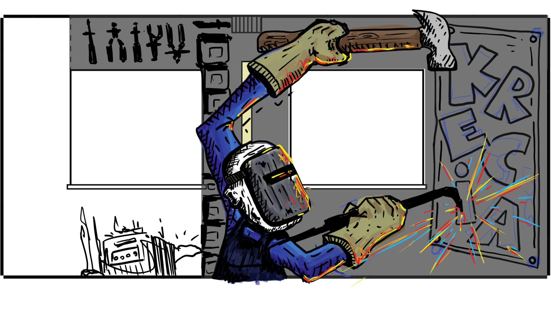 ArtStation - Mural for Mechanic Shop.