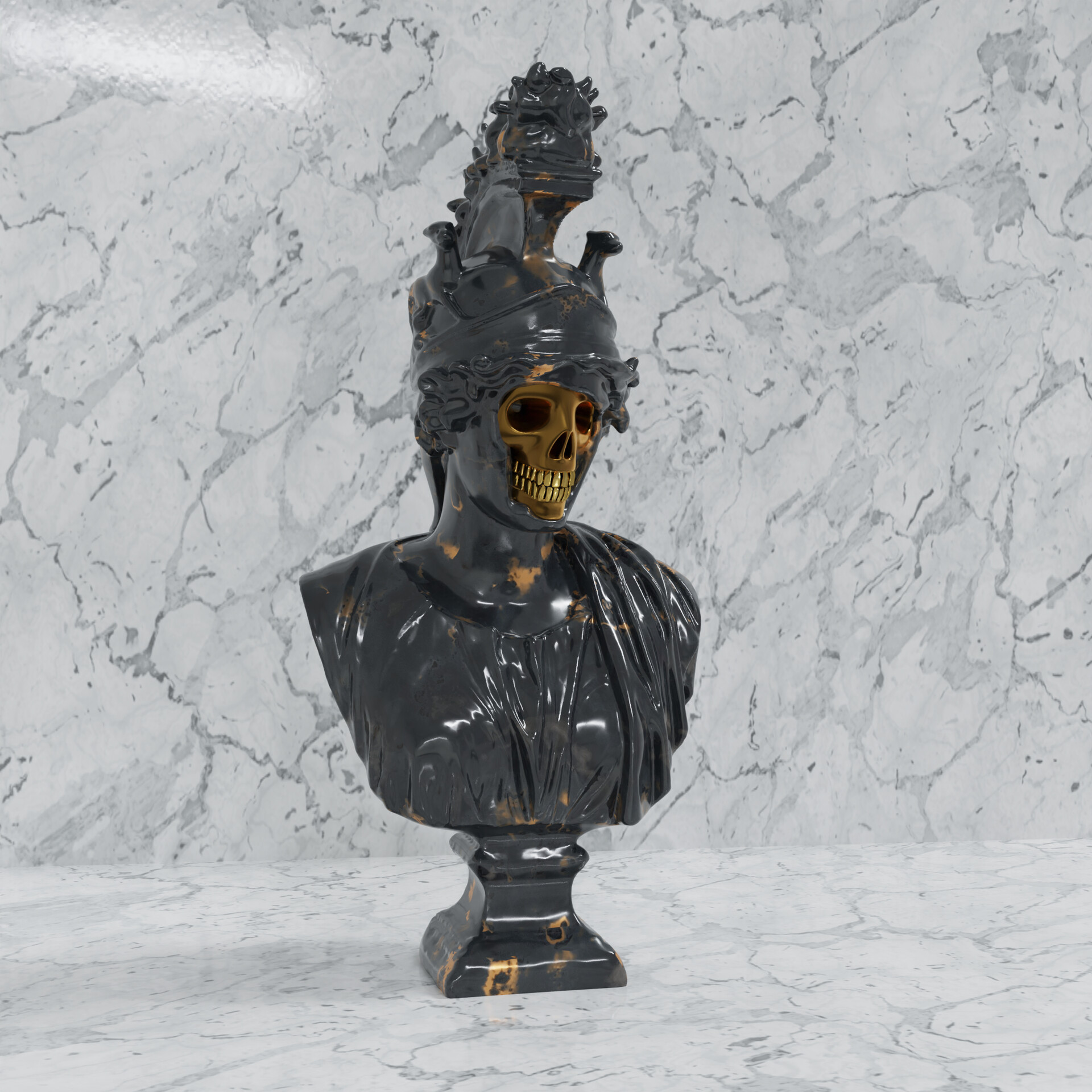 ArtStation - Skull Marble Statue - Composition