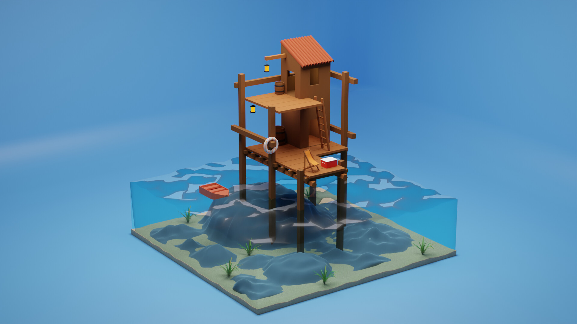 ArtStation - Sea side game play model