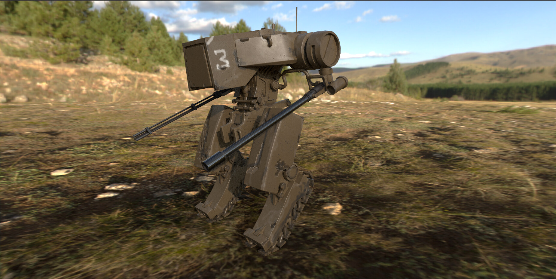 ArtStation - Biped Mech Game Asset