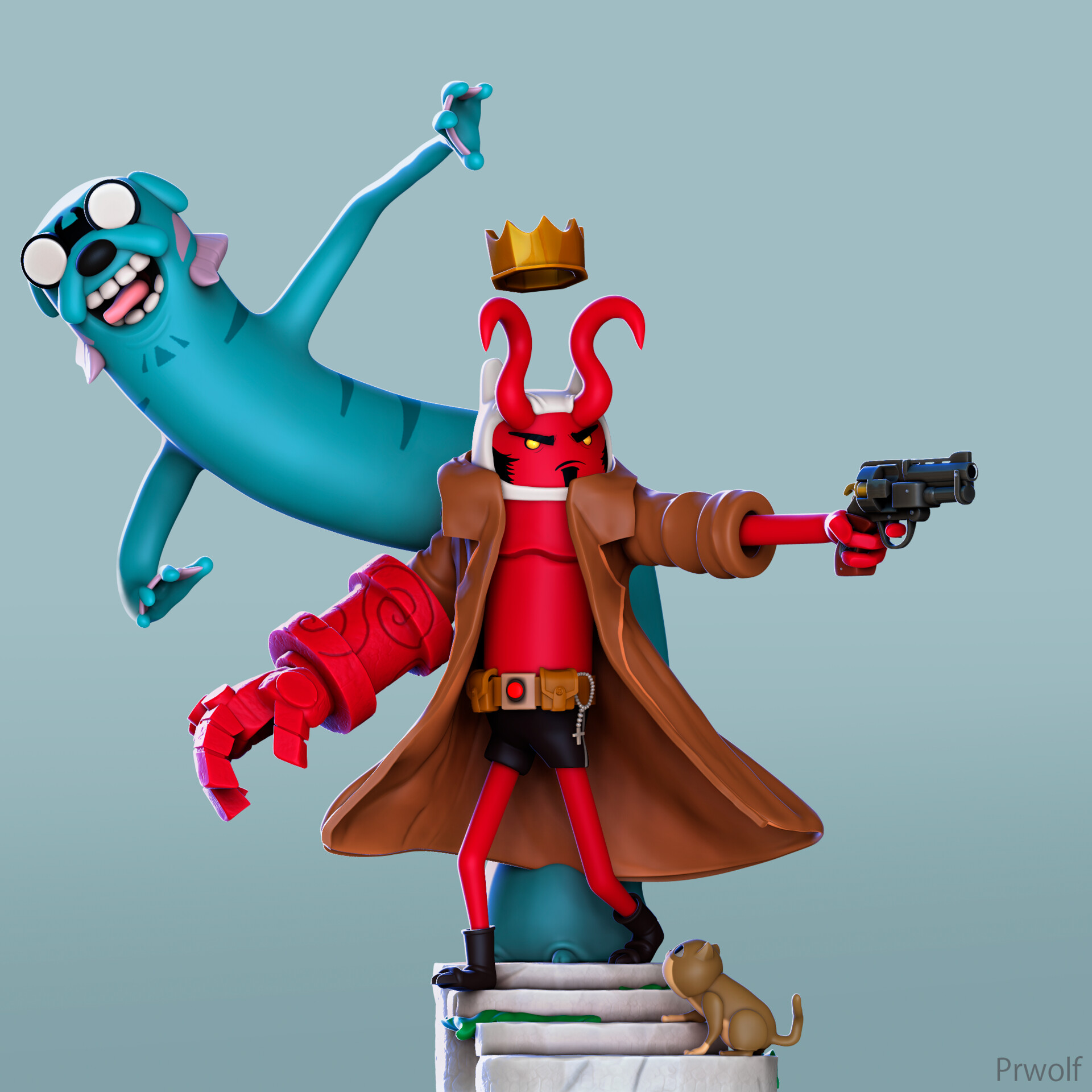 ArtStation - Fanart Adventure Time Hellboy version