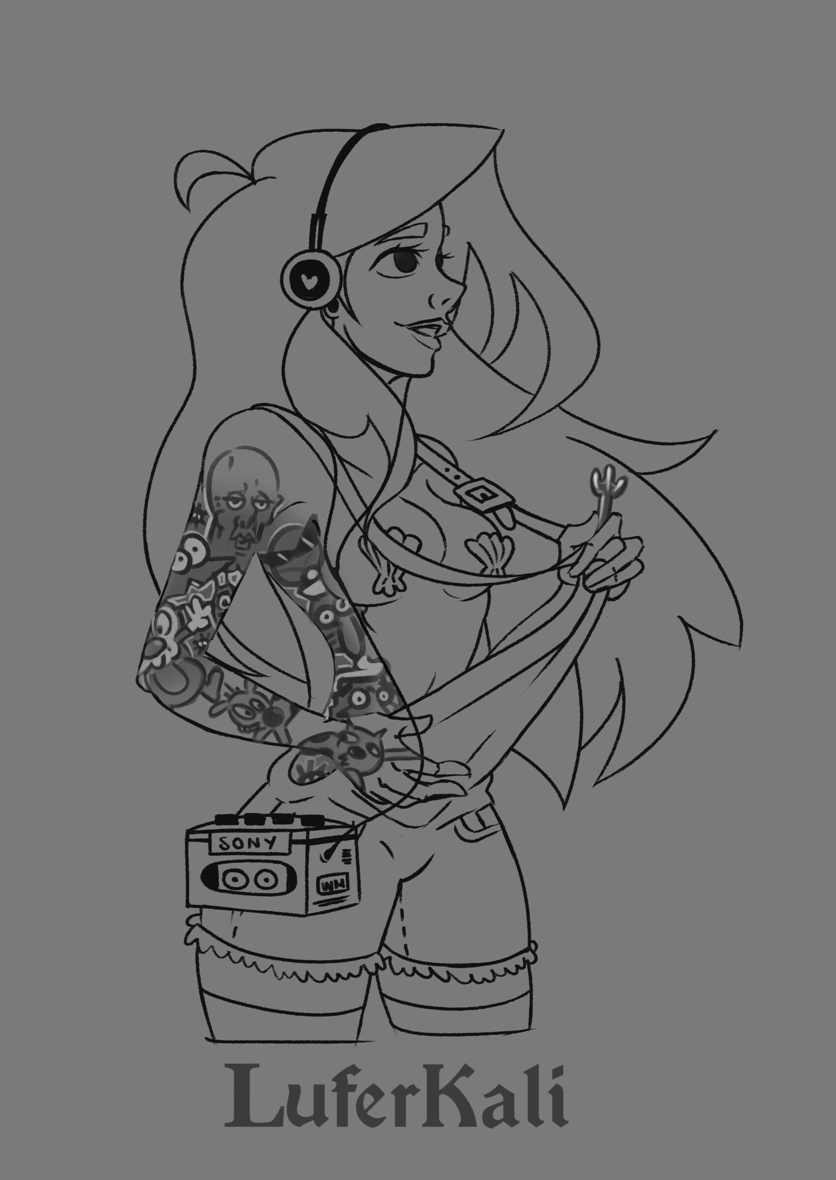 gangsta punk disney princess coloring pages
