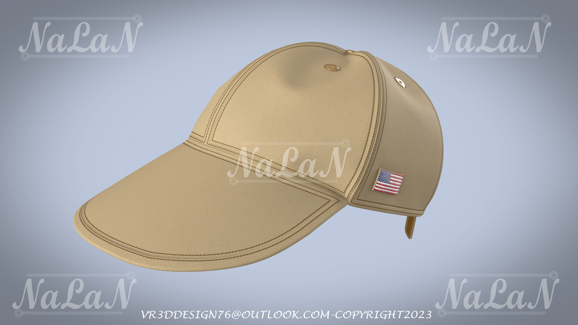 ArtStation - Baseball Hat with USA Flag Embroidery