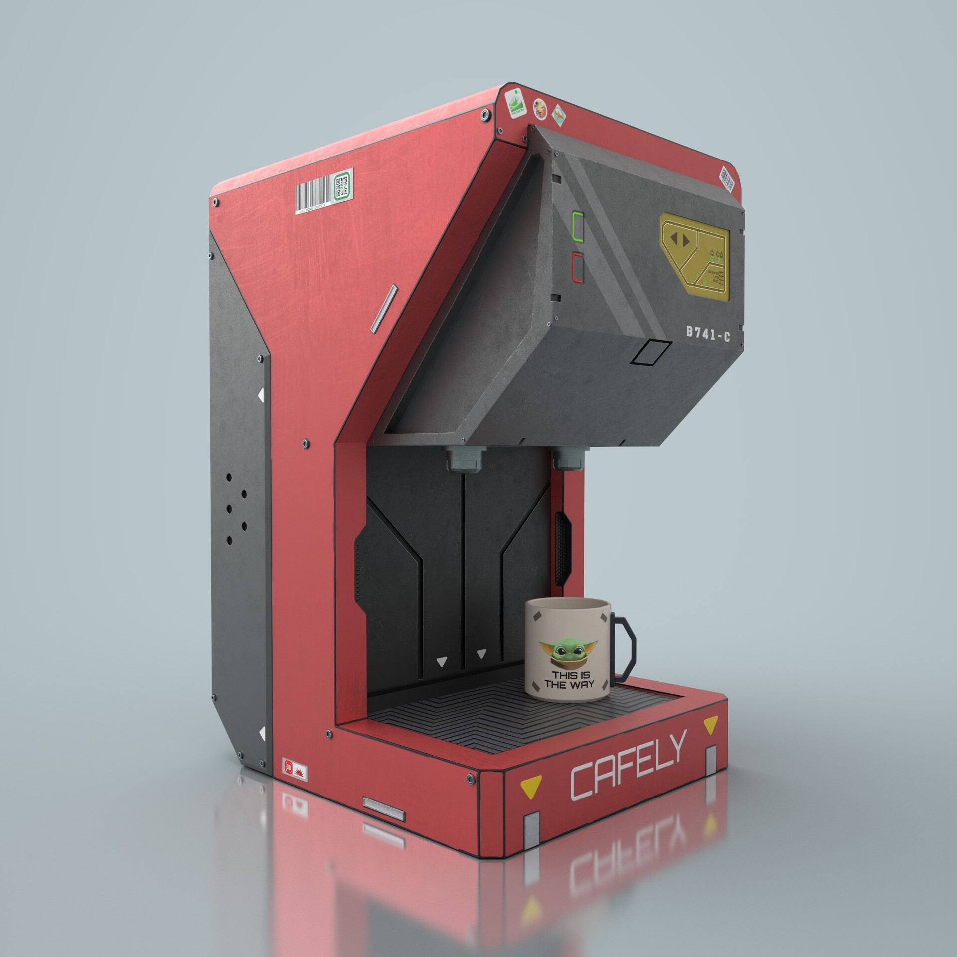 ArtStation - sci fi coffee mechine . concept art by Luke Aegis