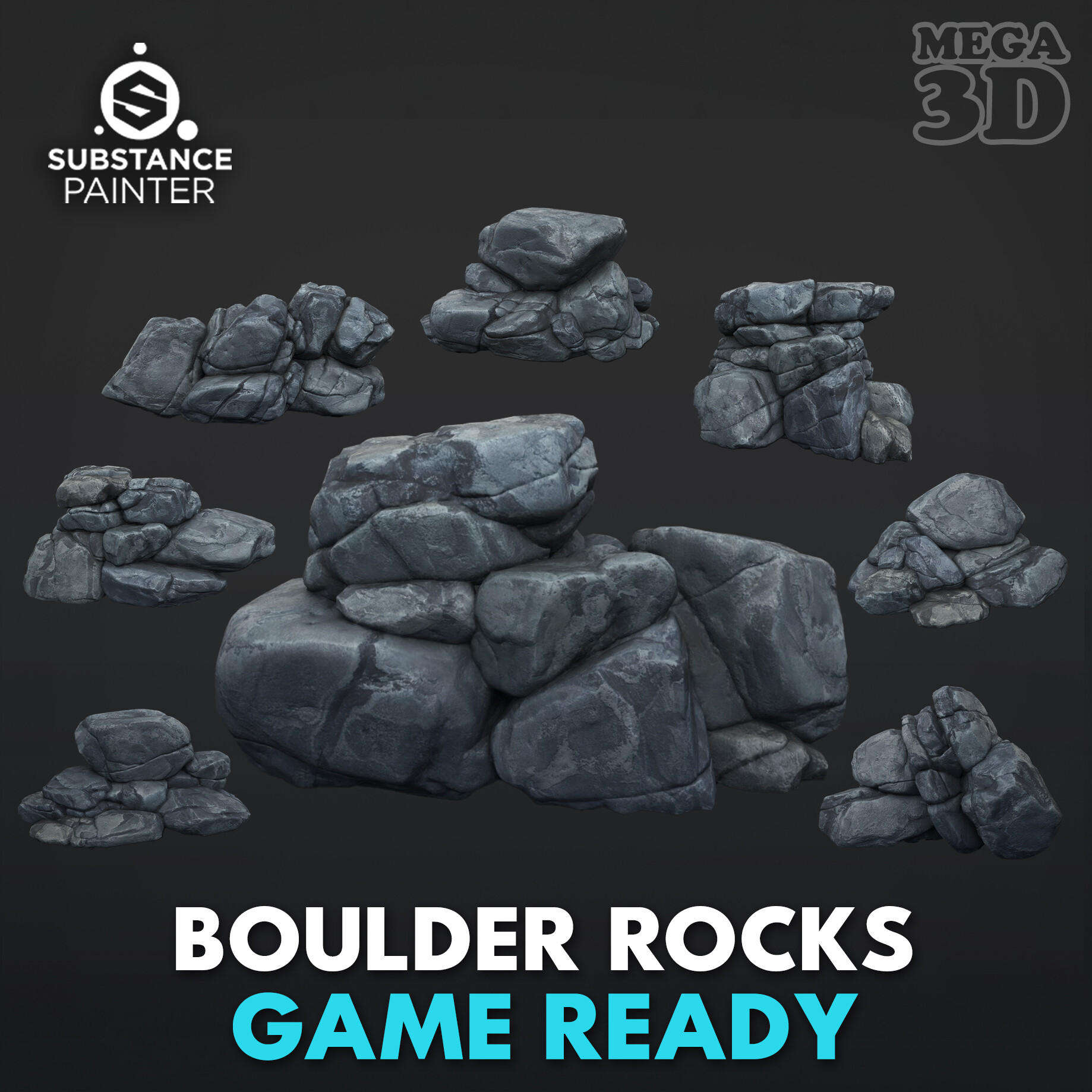 ArtStation - Low poly Boulder Rock 230412