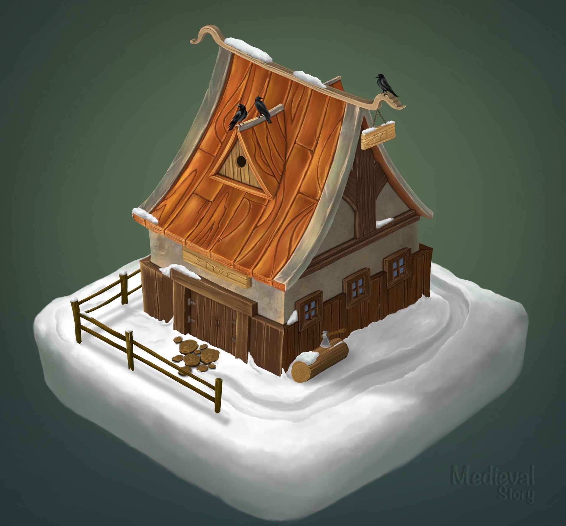 ArtStation - Medieval isometric house