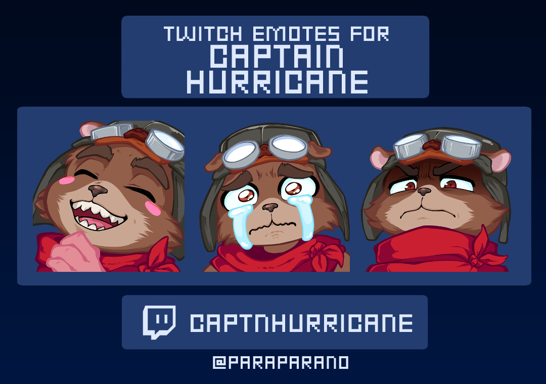 ArtStation - Twitch Emote Commission - Captain Hurricane